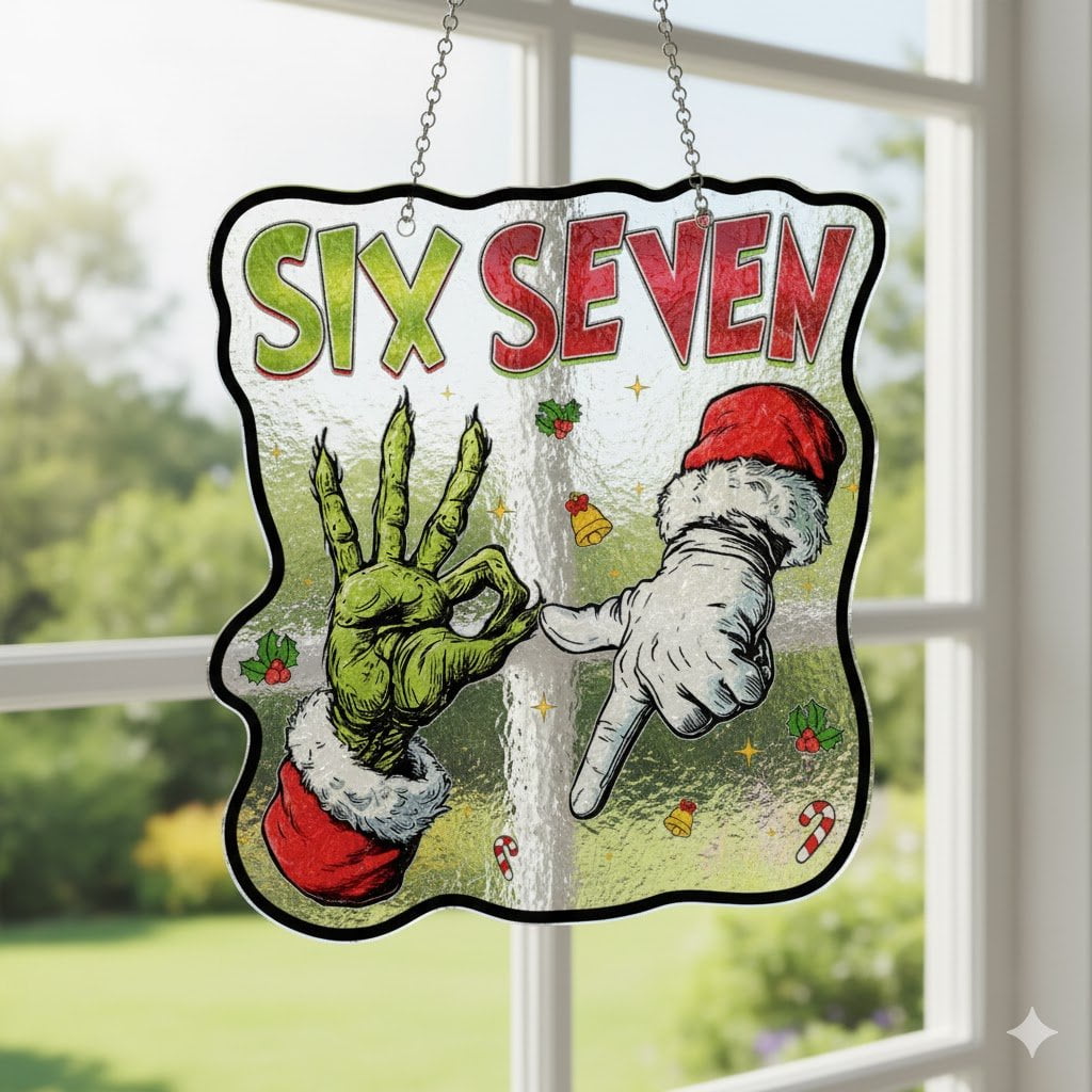 Trending Six Seven Meme Christmas Suncatcher | Water Ripple Effect ...