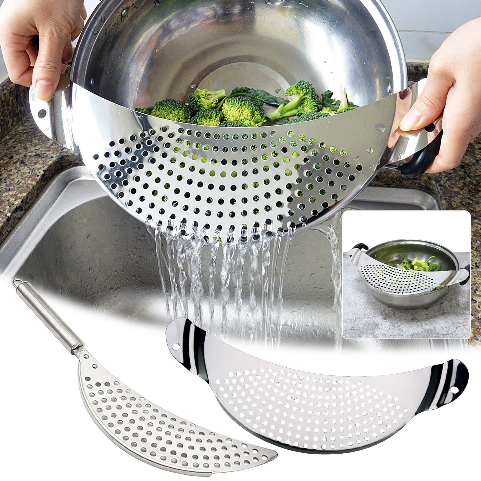 Trending, Stainless Steel Water Filter Vegetable Moon Shaped Pot Side ...