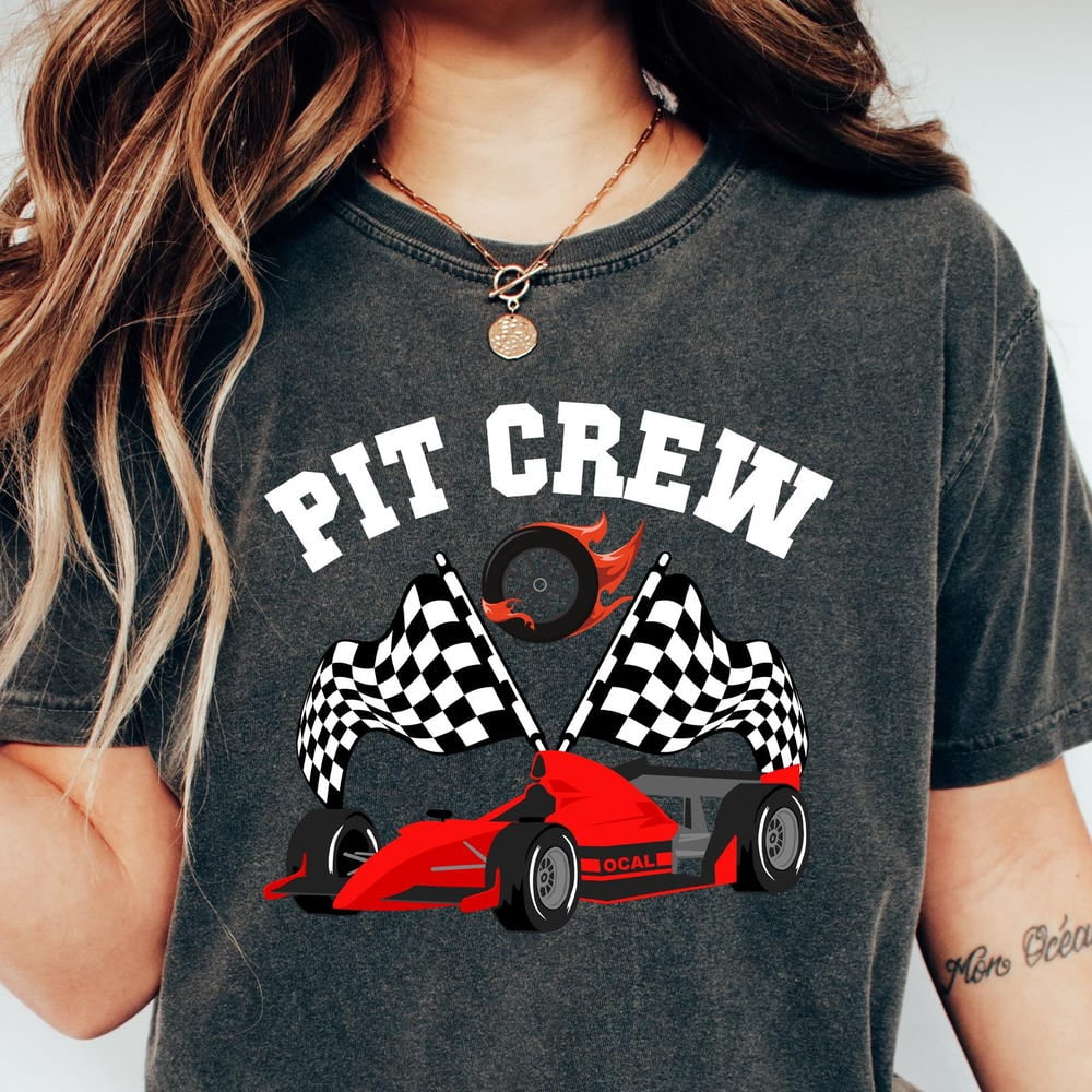 Trending Tee With Pit Crew Shirt, Race Flag T Shirt, Racing Shirt ...