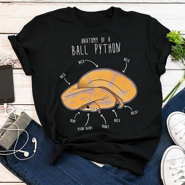 Trending Tee With Banana Ball Python Shirt, Women, Men, Reptile Tshirt ...