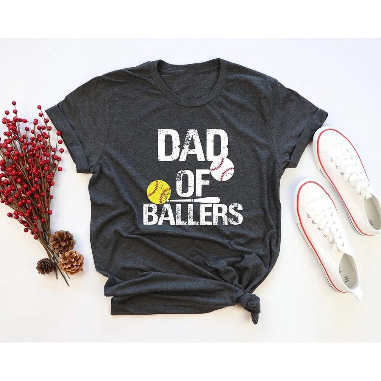 Trending Tee With Dad Of Ballers T-Shirt, Dad Life Softball Shirt, Dad ...
