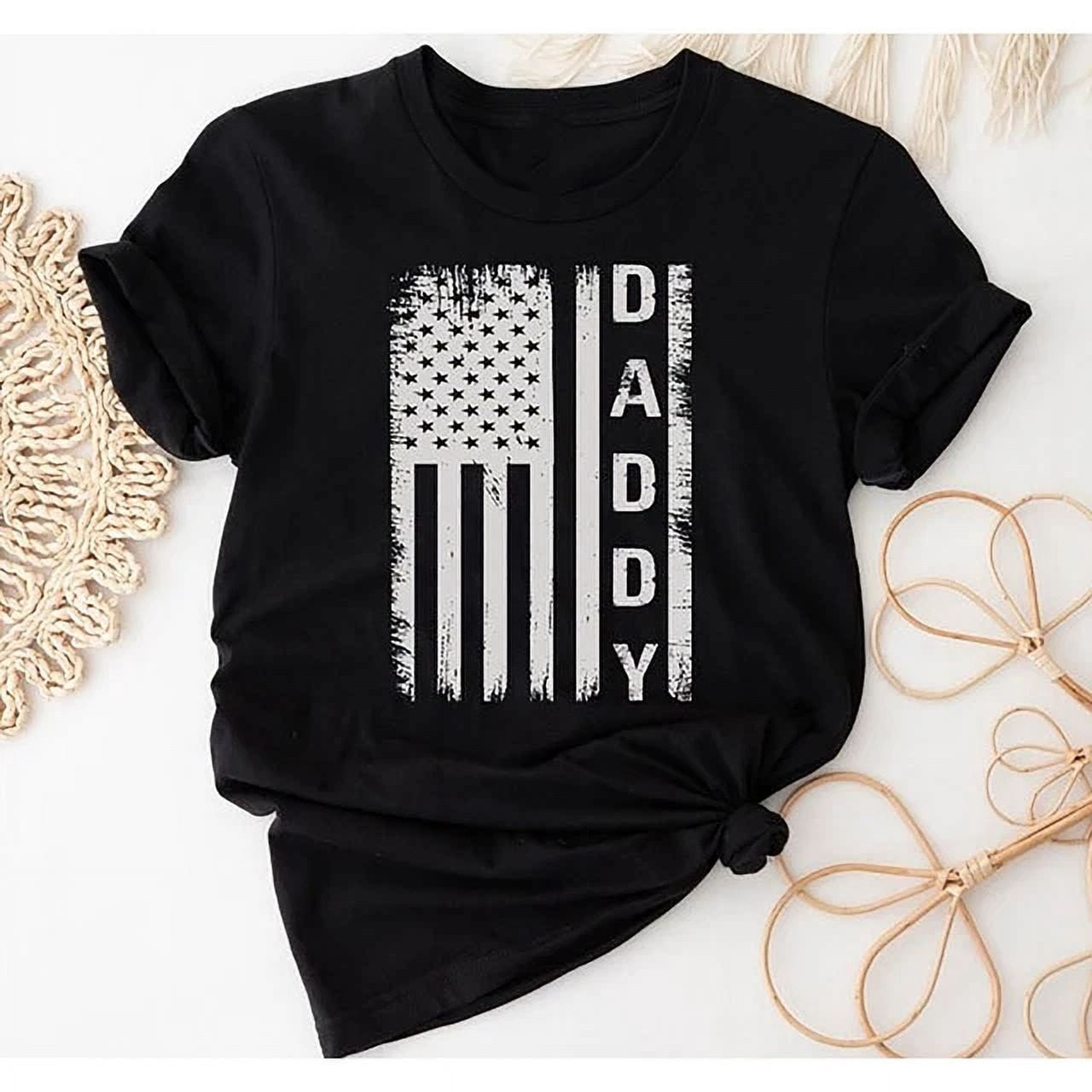 Trending Tee With Daddy American Flag Shirt, Daddy Flag Tshirt, Fathers ...