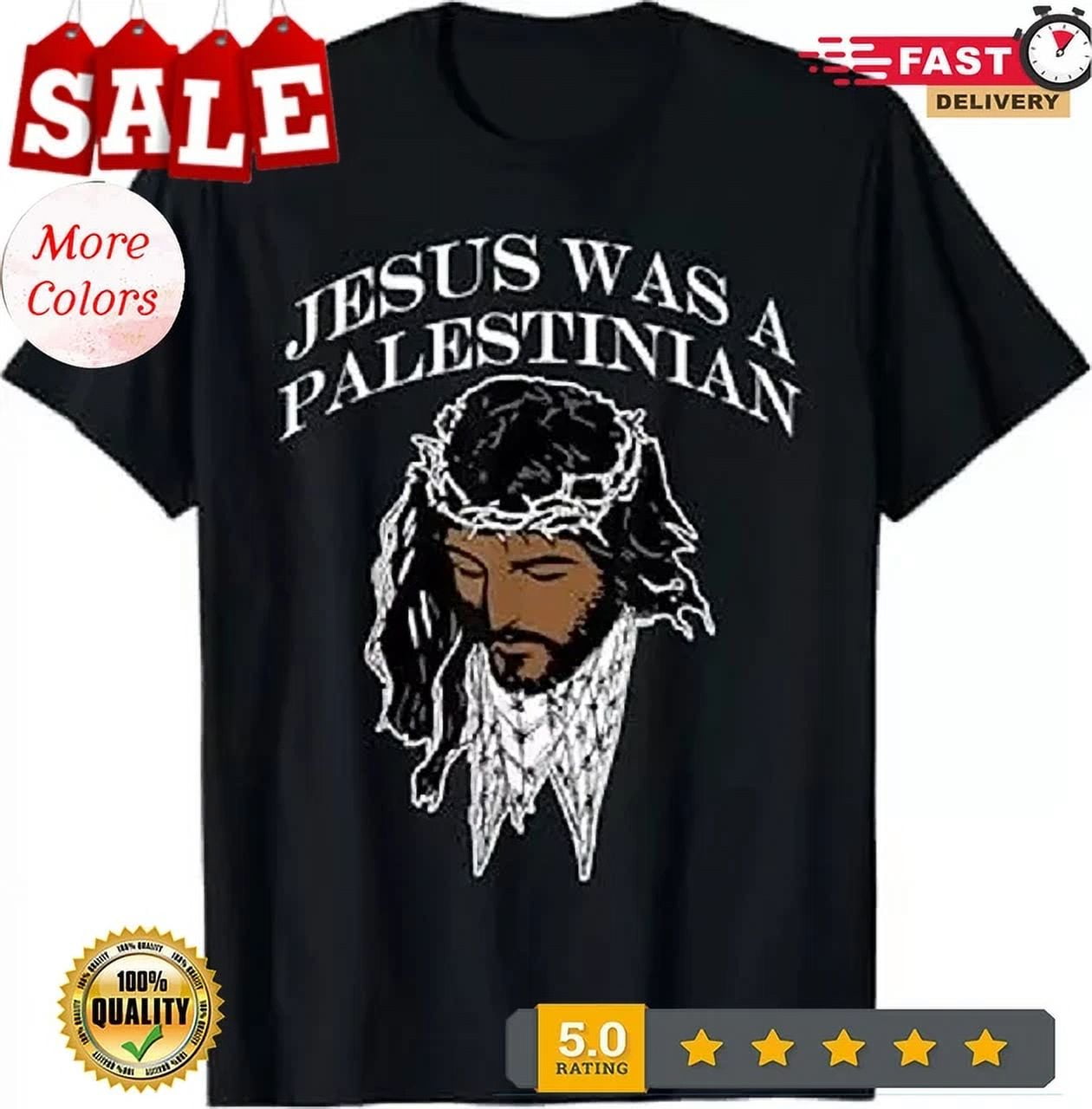 Trending Tee With Jesus Was A Palestinian Jesus Keffiyeh T-Shirt ...