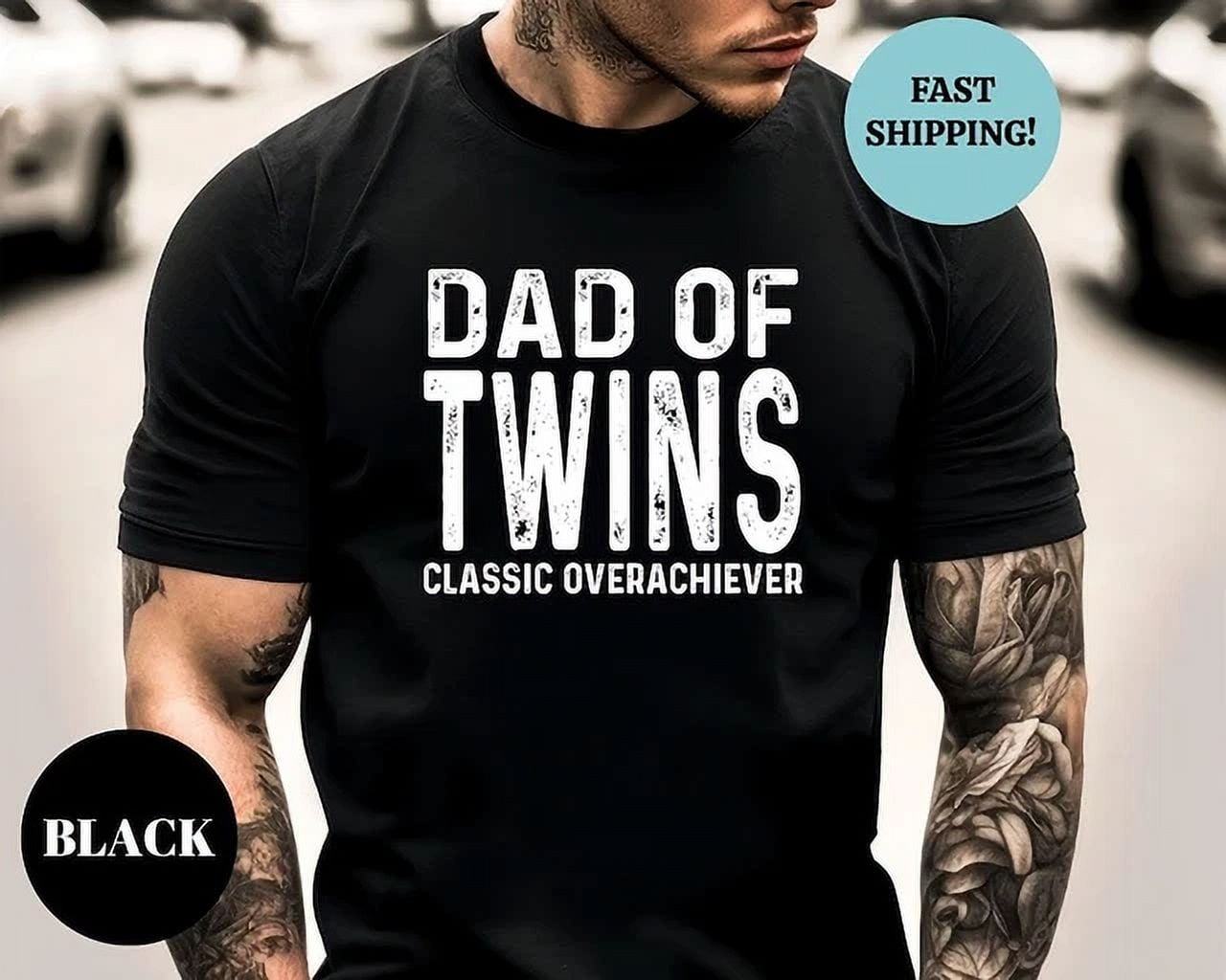 Trending Tee With Twins Dad Shirt, Dad Of Twins Classic Overachiever ...