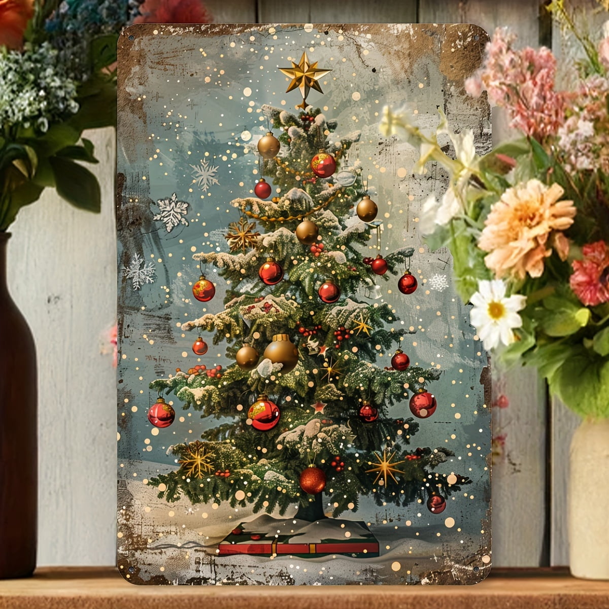 [Trending] Vintage Christmas Tree Metal Tin Sign - 8x12 Inch, Rust ...