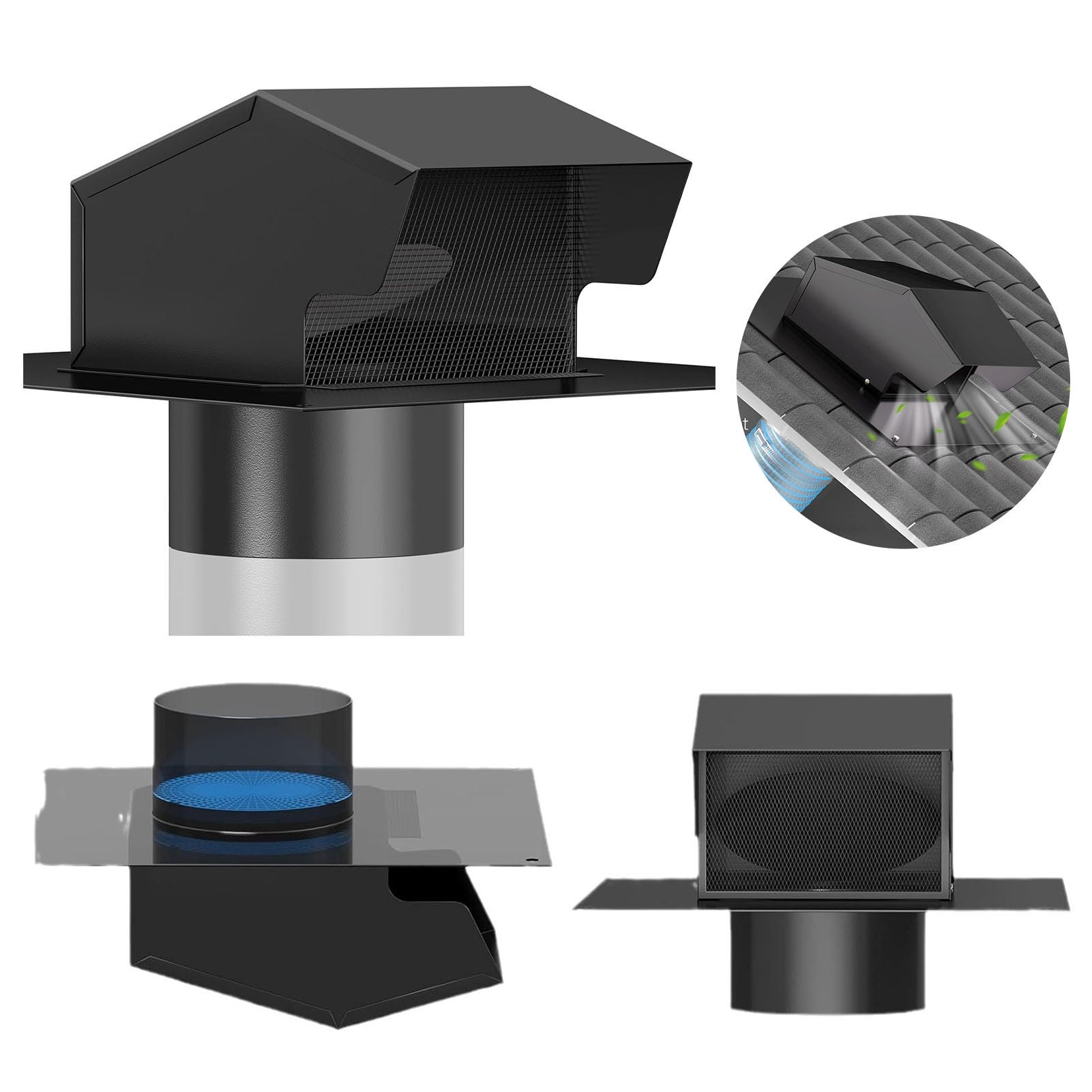 Trendix 6 Inch Roof Vent Cap, Removable Roof Vents, Roof Dryer Vent for ...