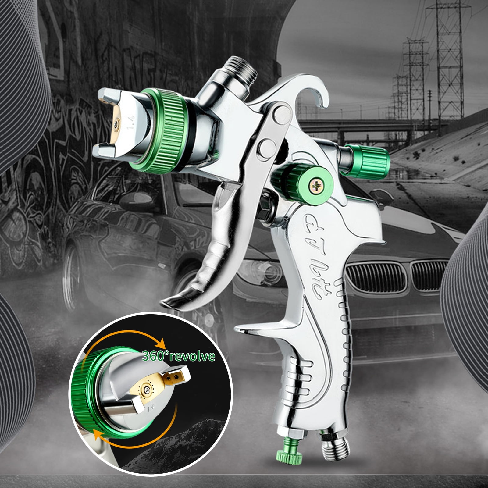 Trendix Air Sprayer with 1.4/1.7/2mm Nozzle Air Compressor Regulator ...