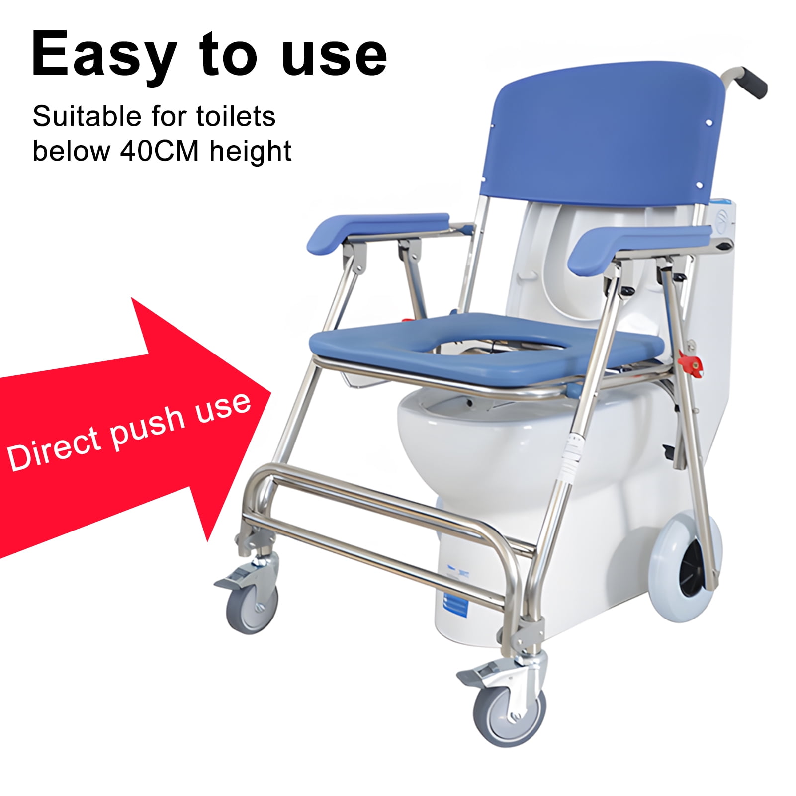 Trendix Bedside Commode with Detachable Bucket (Lidded), Folding Shower ...