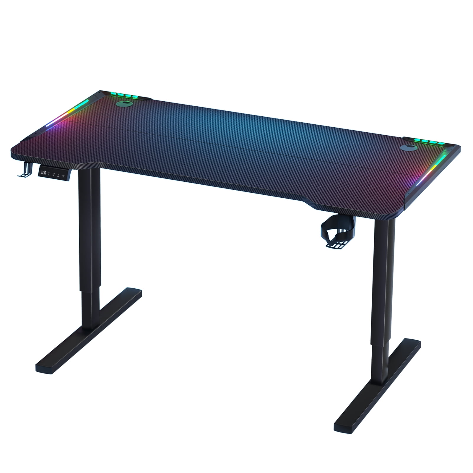 Trendix Computer Game Table with Colorful Light Strip, 56in Gaming Desk ...