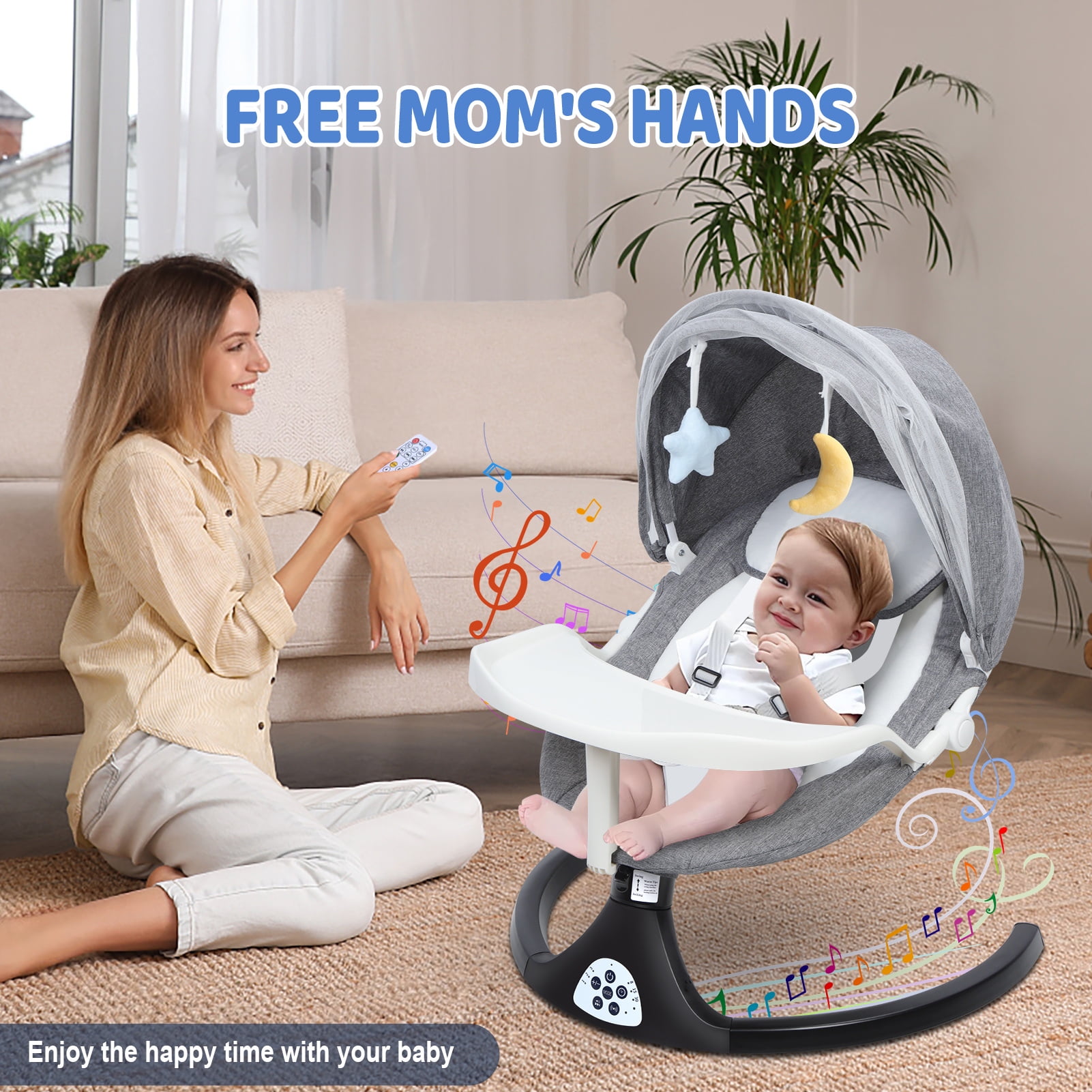 Trendix Electric Baby Swing with Intelligent Induction System and ...