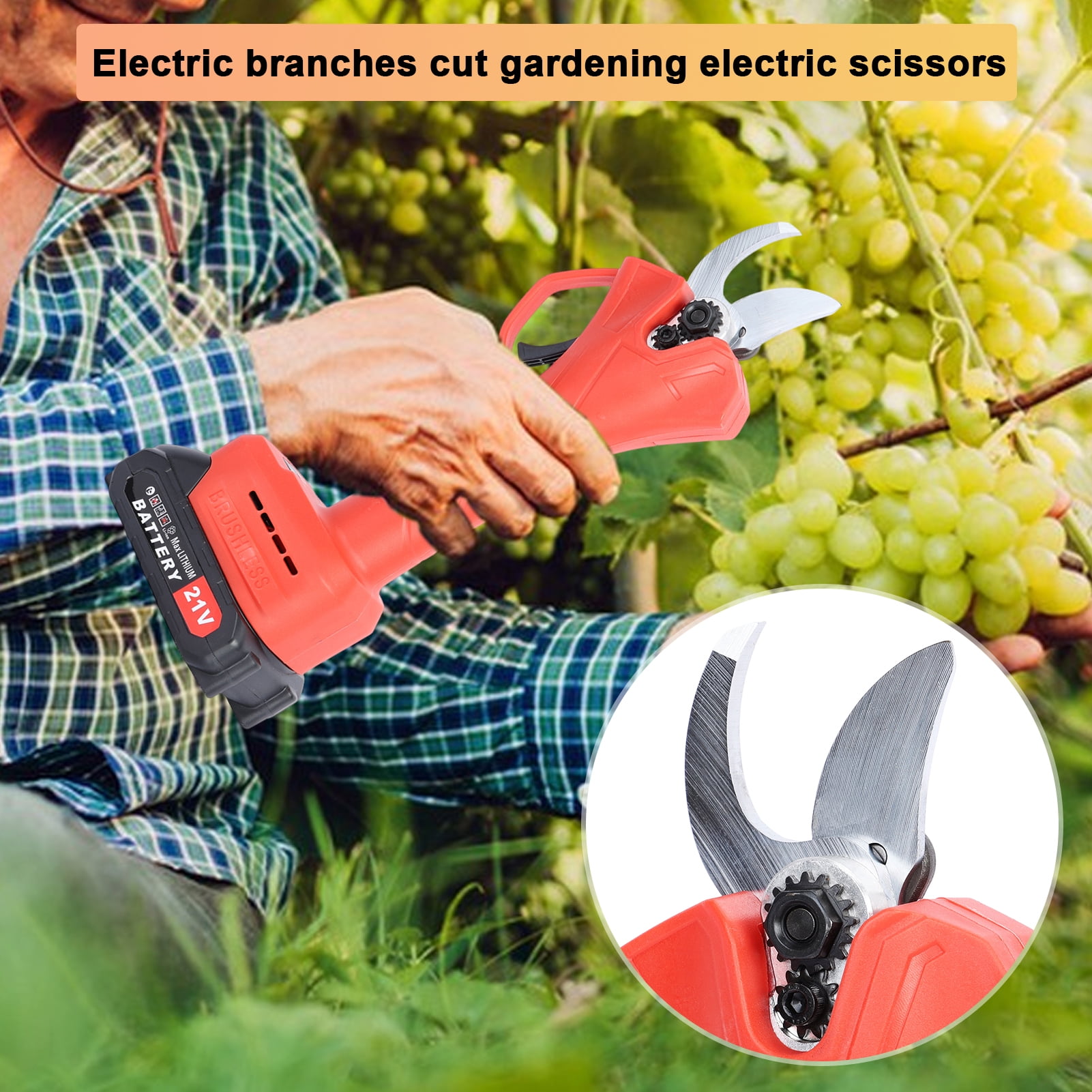 Trendix Electric Pruning Shears, Portable Cordless Branch Cutter Tree ...