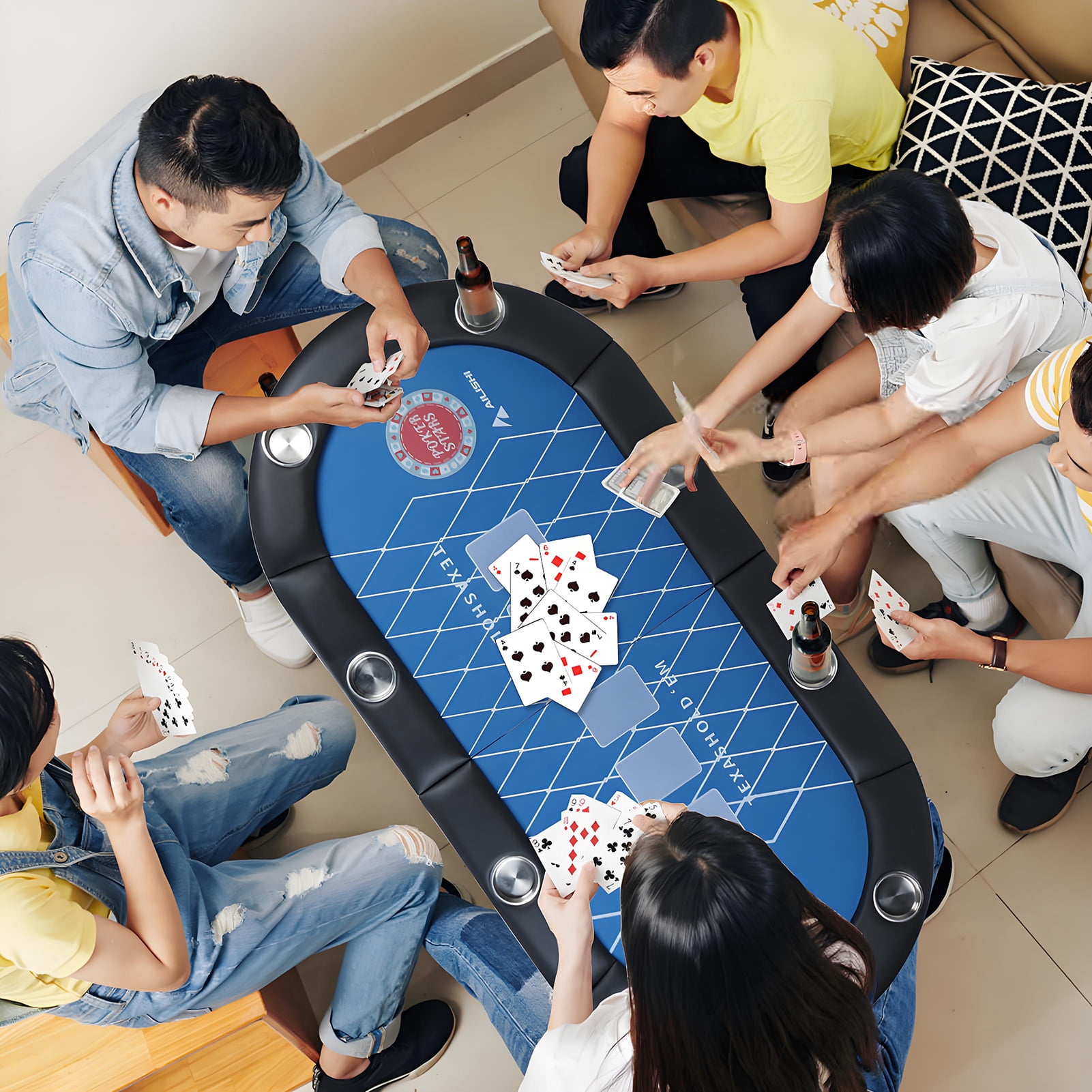 Trendix Folding Poker Table for 8 71 Inch Poker Table with Collapsible ...