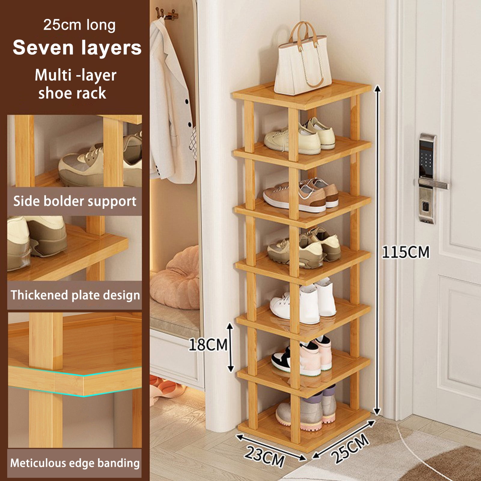 Trendix Free Standing Shoe Racks, 7 Tiers Vertical Shoe Rack, Narrow ...