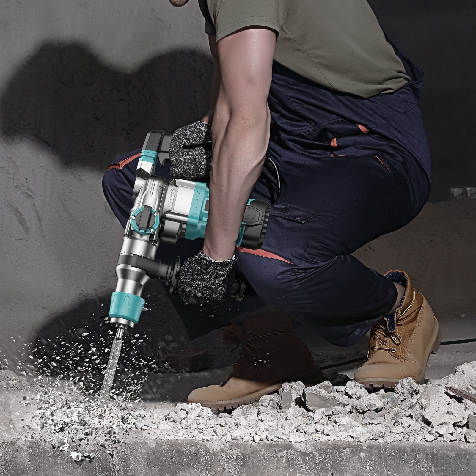 Trendix Hammer Drill with 4 Drill Bit Accessories & 2 Pickaxe (Chisels ...