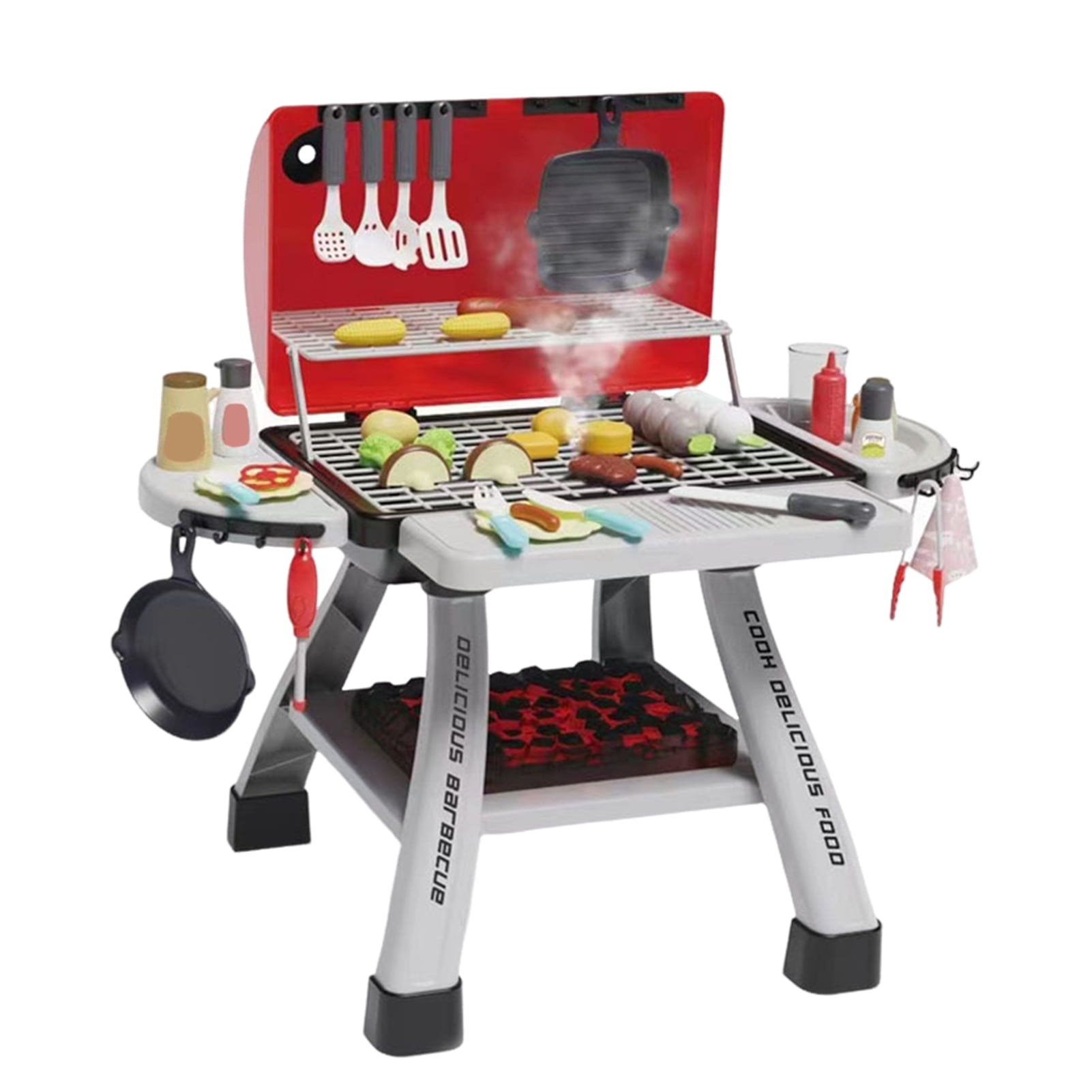 Trendix Kids Kitchen Playset Mini Kitchen Toys BBQ Grill Set with Smoke ...