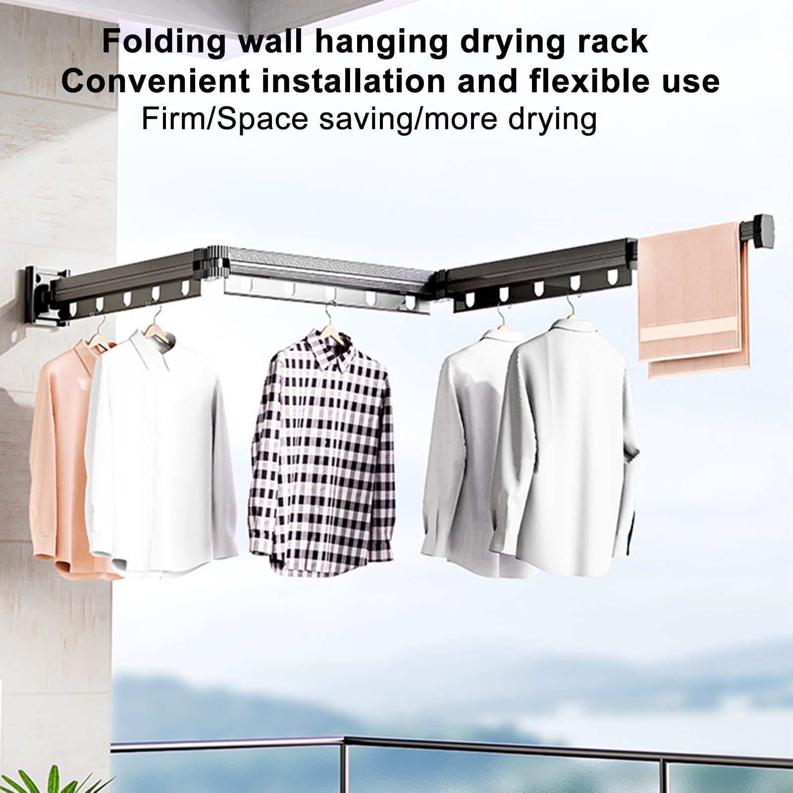 Trendix Laundry Drying Rack Wall Mount, Retractable, Collapsible (3 ...
