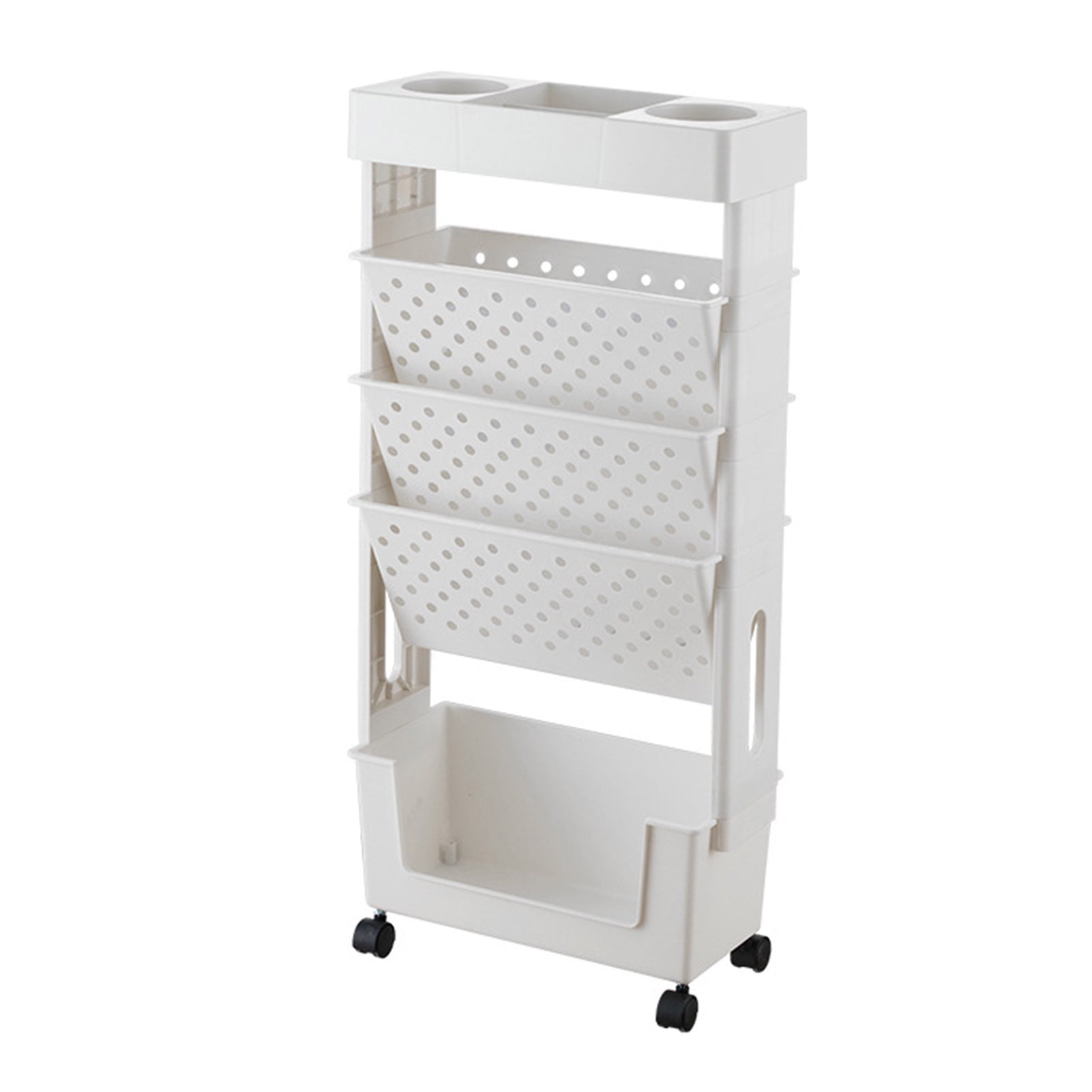 Trendix Mobile Bookshelf 5-Tier with Wheels Rolling Bookshelves Cart ...