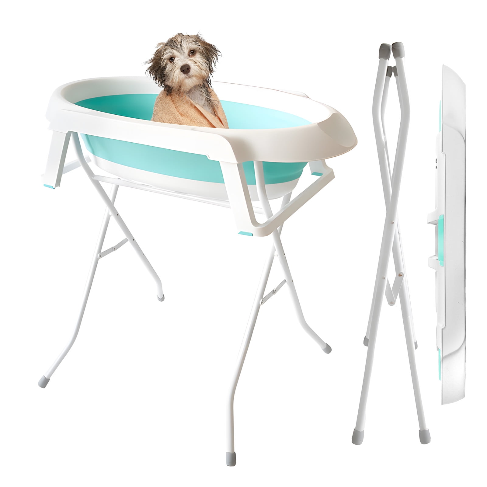 Trendix Portable Dog Bath Tub Elevated Collapsible Dog Bathtub Washing ...
