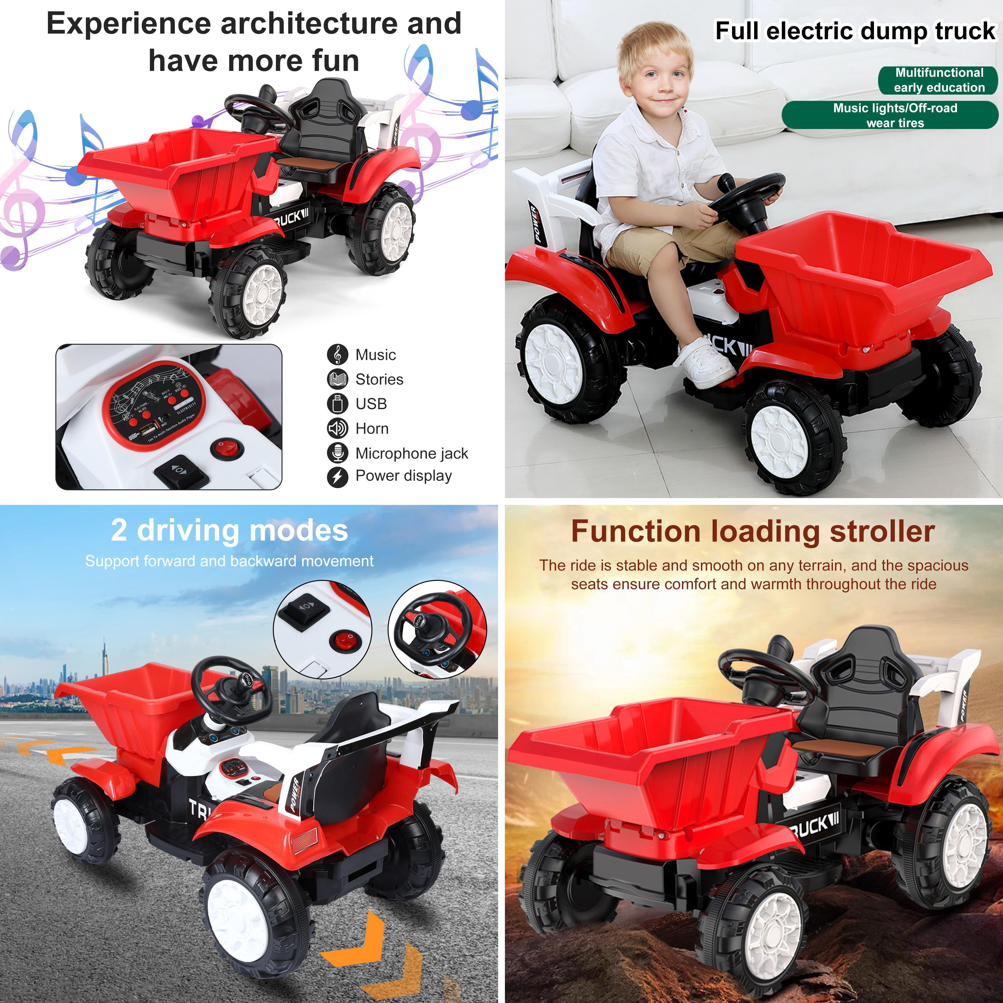 Trendix Ride on Bulldozer, 6V Battery Powered Wheeled Digger with Front ...