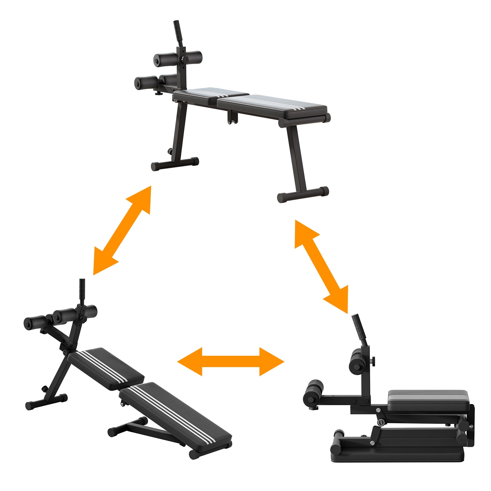 Trendix Sit Up Bench, Foldable Hyperextension Roman Chair w/Back ...