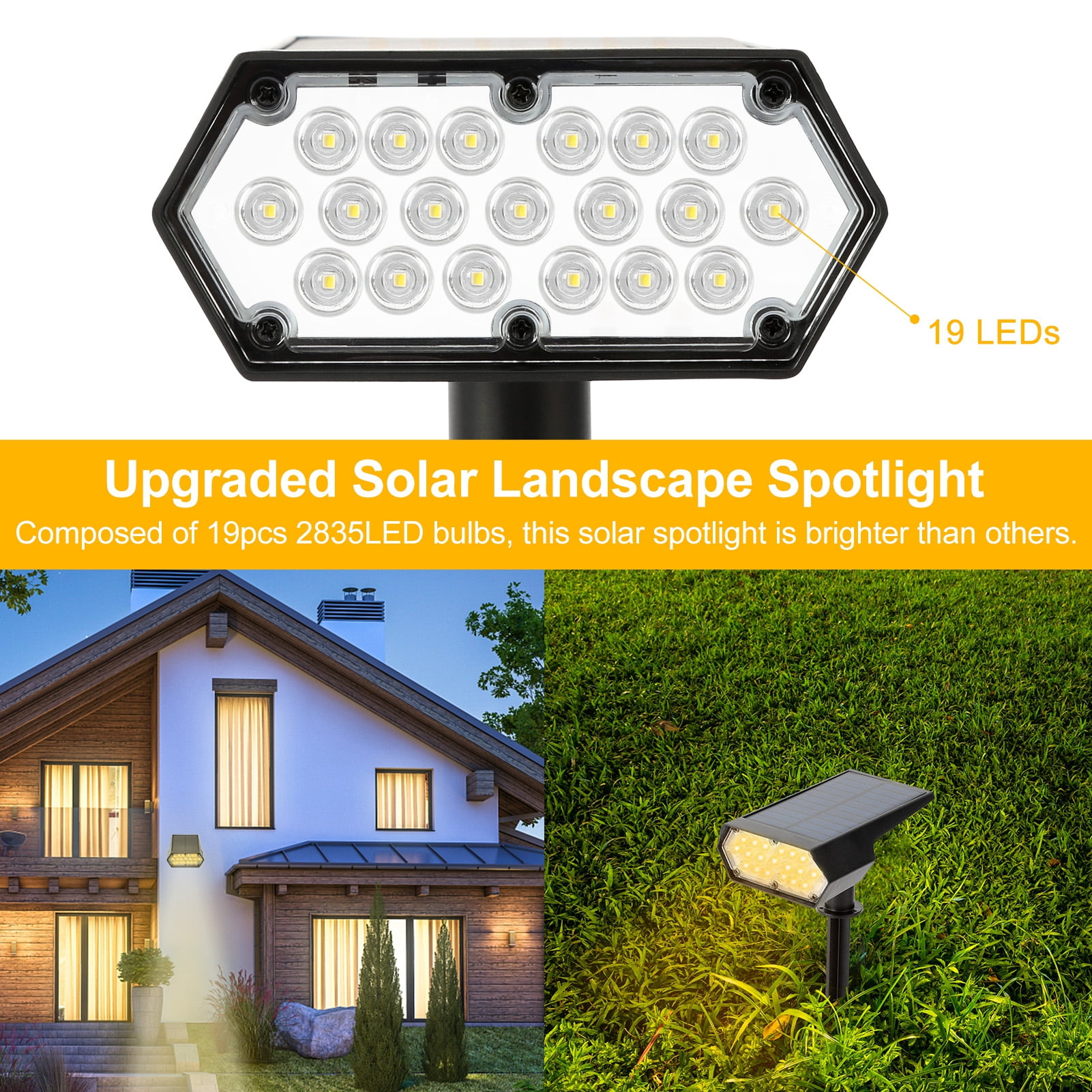 Trendix Solar Lights Outdoor Waterproof IP65, Wall Solar Spotlight ...