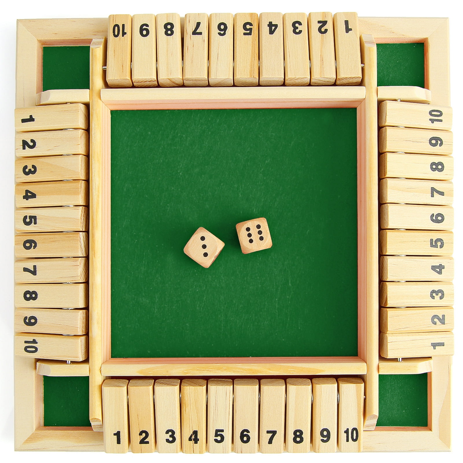 Trendix Table Dice Game, 1 Wooden Checkerboard with 2 Dice, 2-4 Players ...