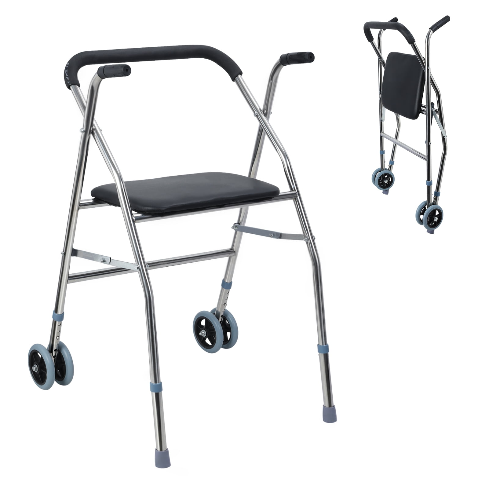 Trendix Walking Aid, Lightweight Folding Walker with Seat, Sit and ...