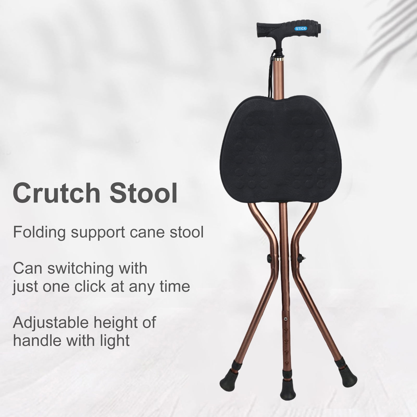 Trendix Walking Cane with Seat, Folding 2-in-1 Crutch Walking Stick ...