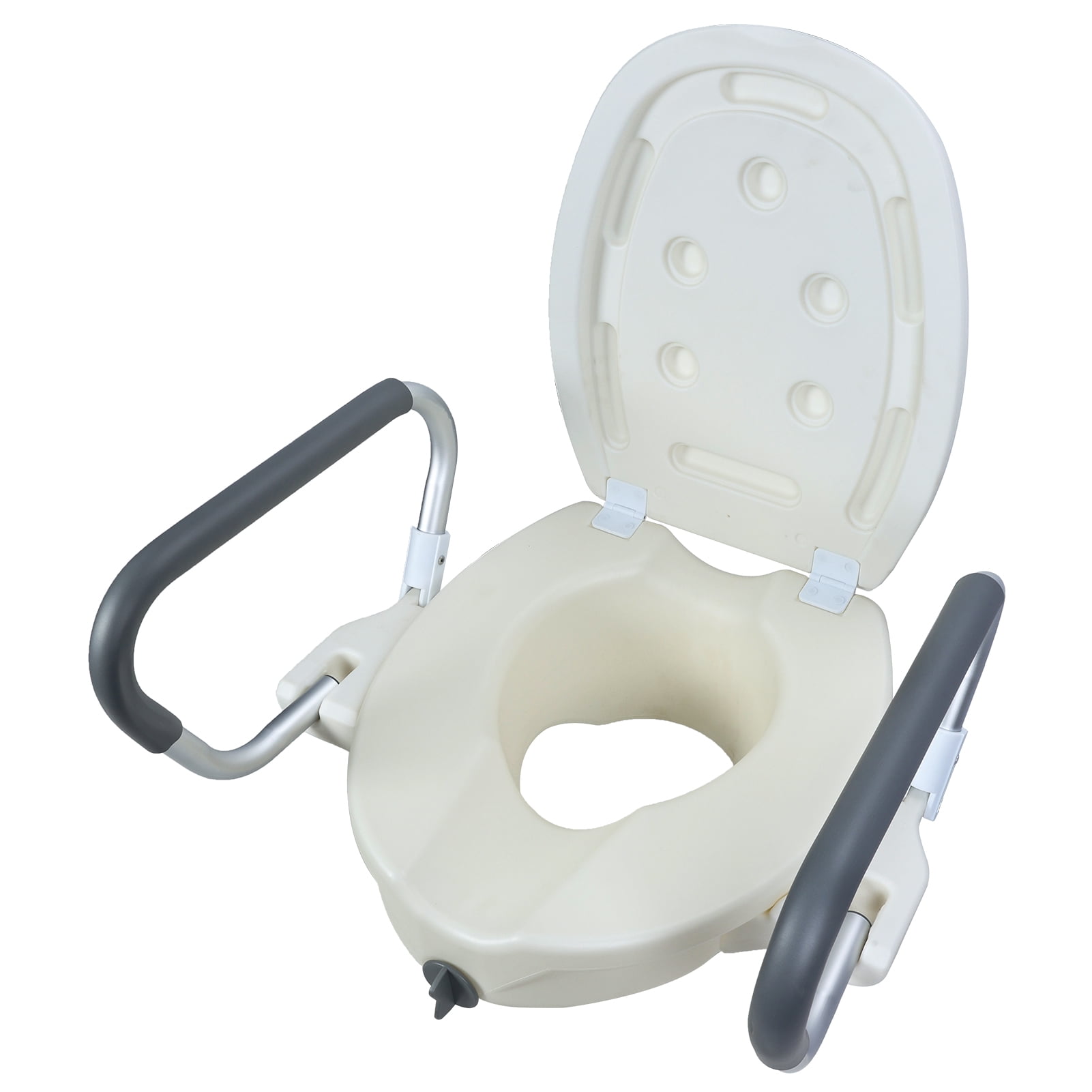 Trendix White Raised Toilet Seat with Lid and Handles, 8cm Height ...