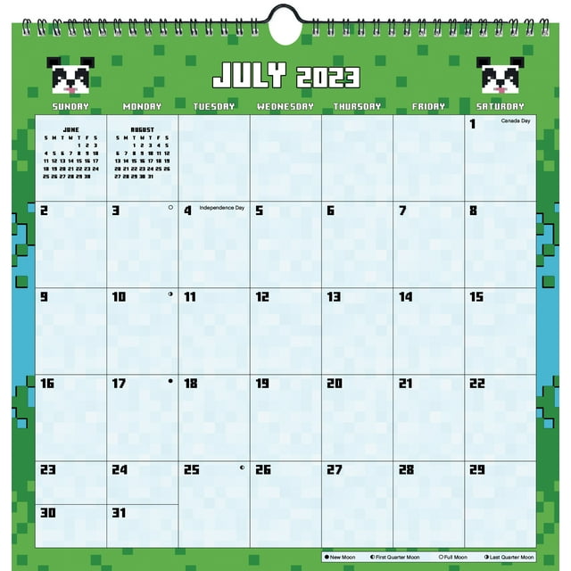 Trends International 2023-2024 Minecraft Academic Spiral Wall Calendar ...