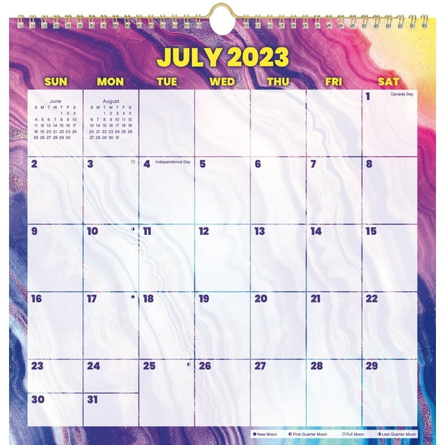 Trends International 2023-2024 Neon Agate Academic Spiral Wall Calendar ...