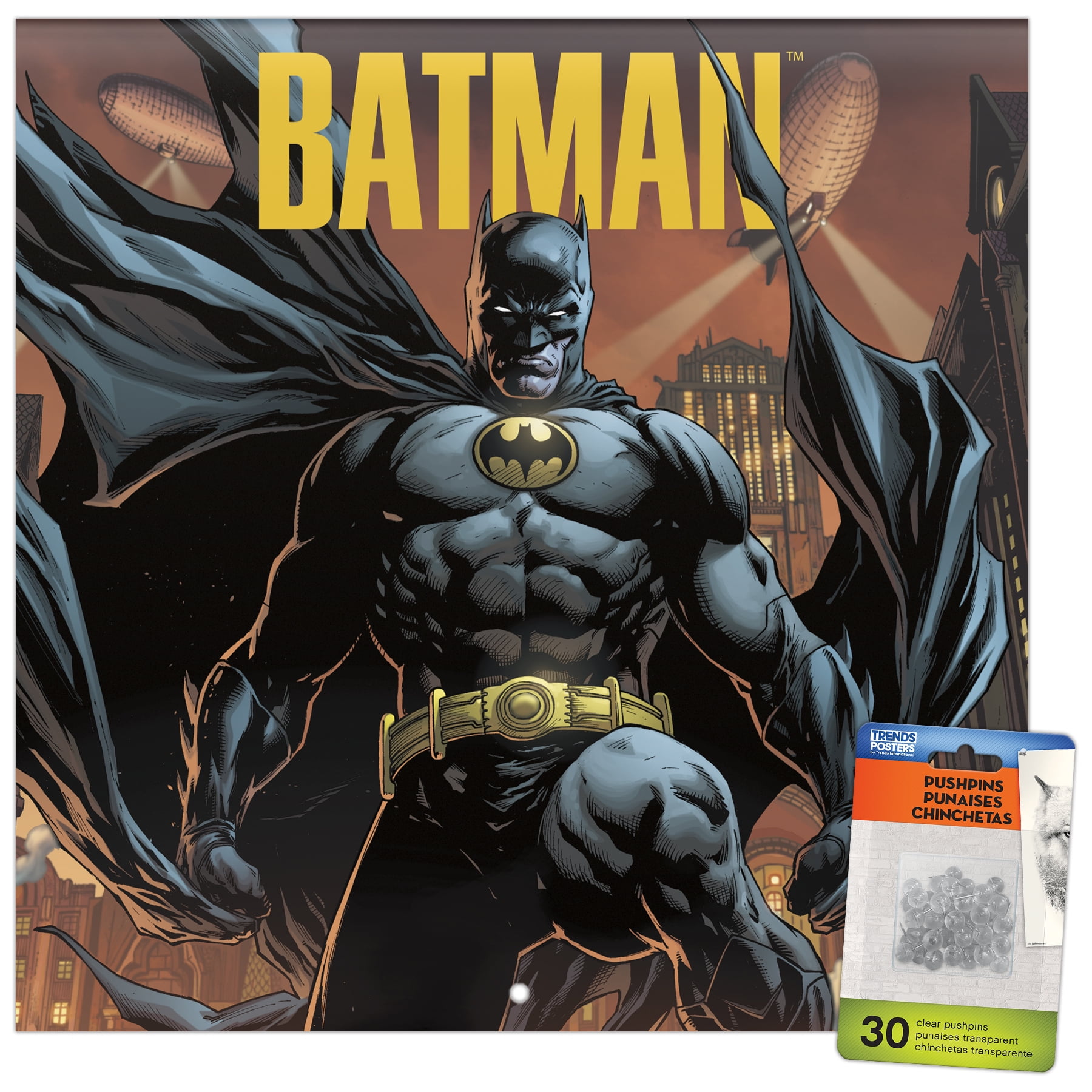 Trends International 2023 DC Comics Batman Wall Calendar & Pushpins ...