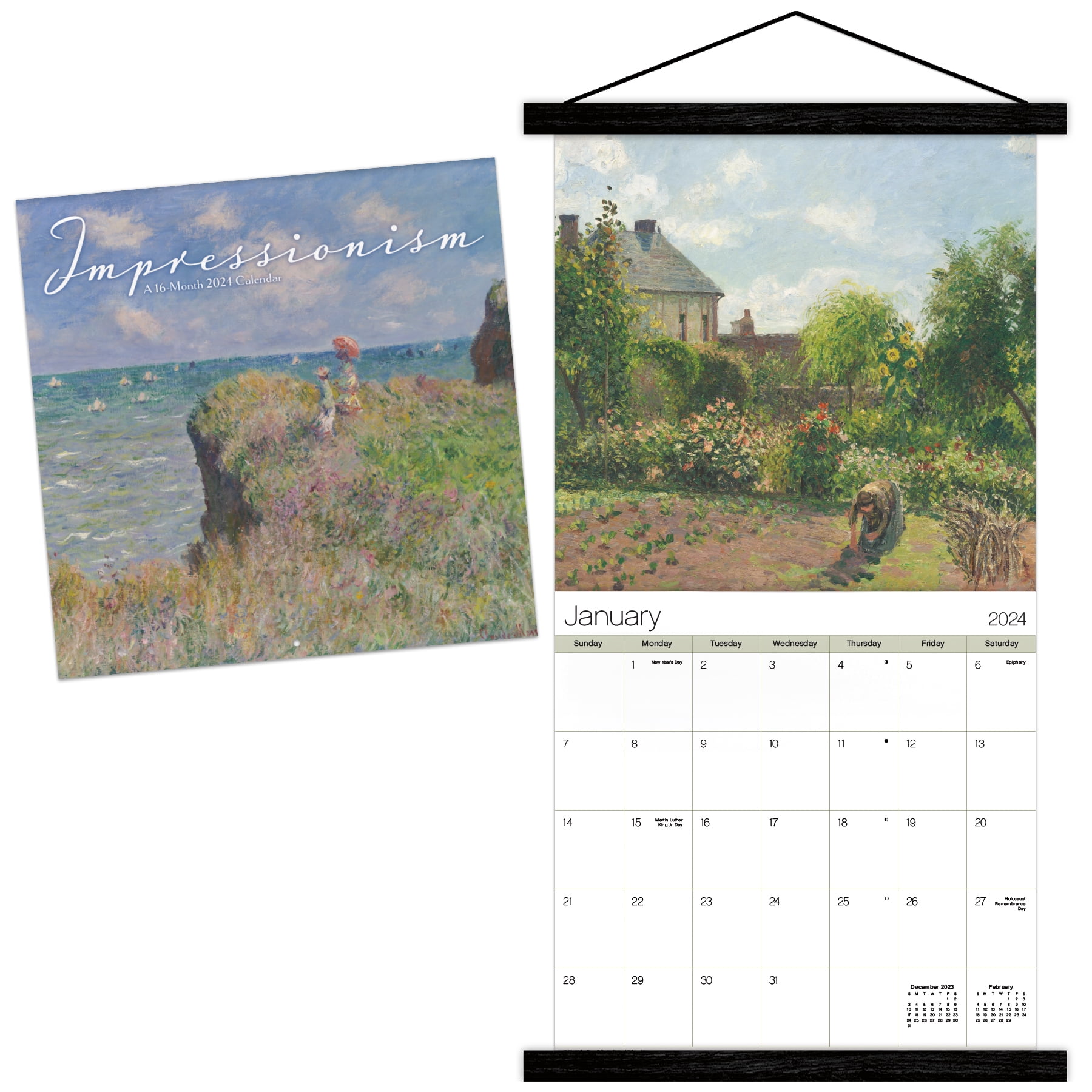 Trends International 2024 Impressionism Wall Calendar & Magnetic Frame ...