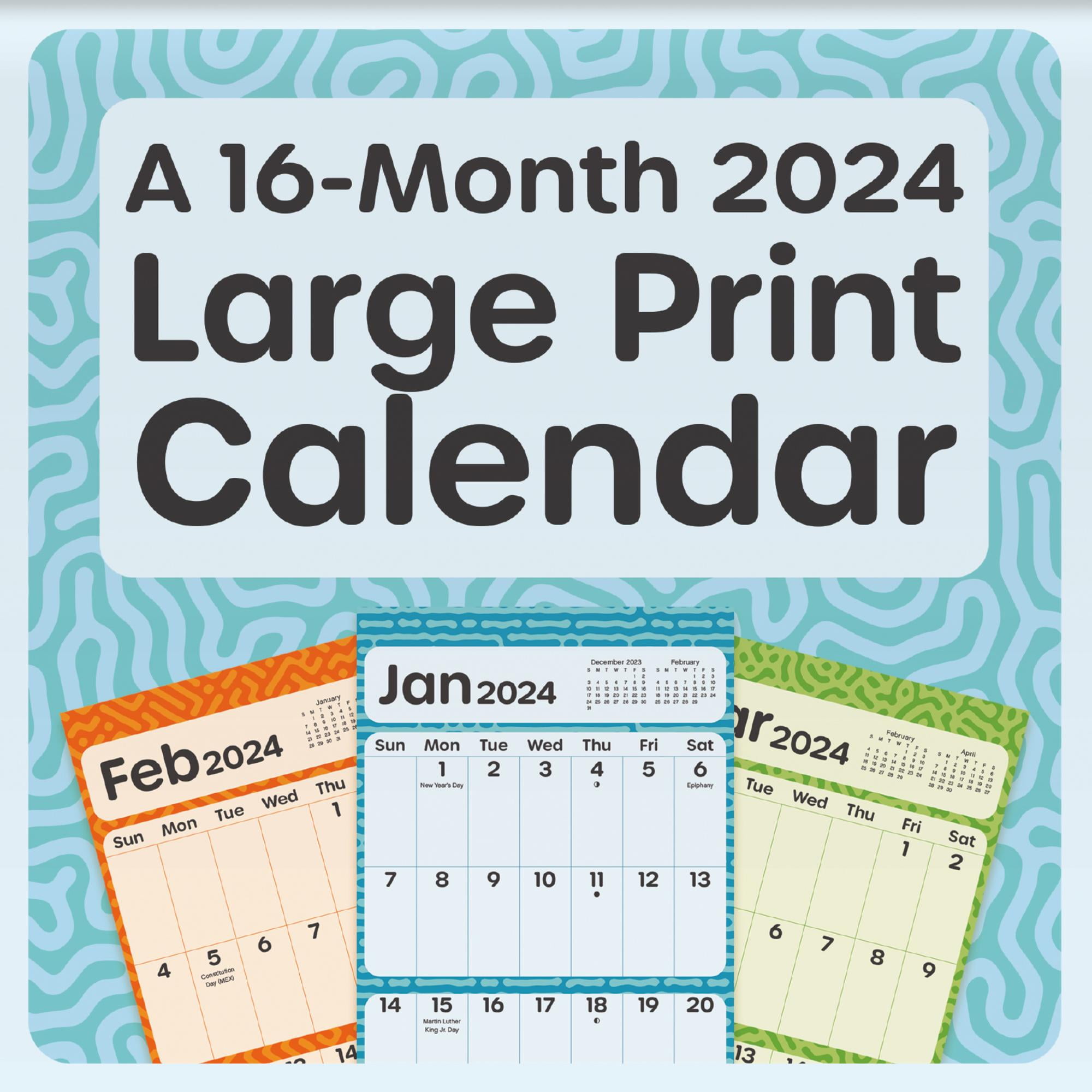 Trends International 2024 Large Print Mini Wall Calendar - Walmart.com