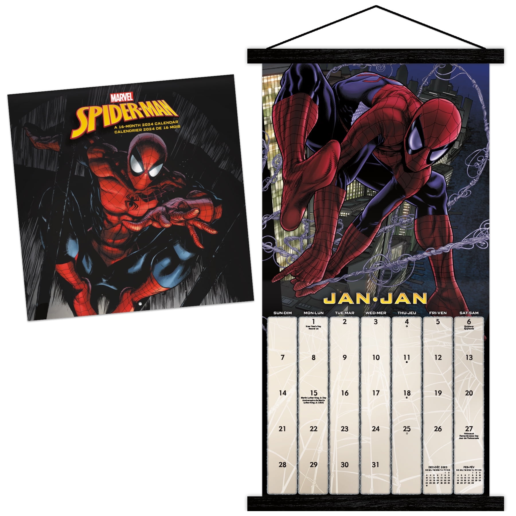 Trends International 2024 Marvel Spider-Man Wall Calendar & Magnetic ...