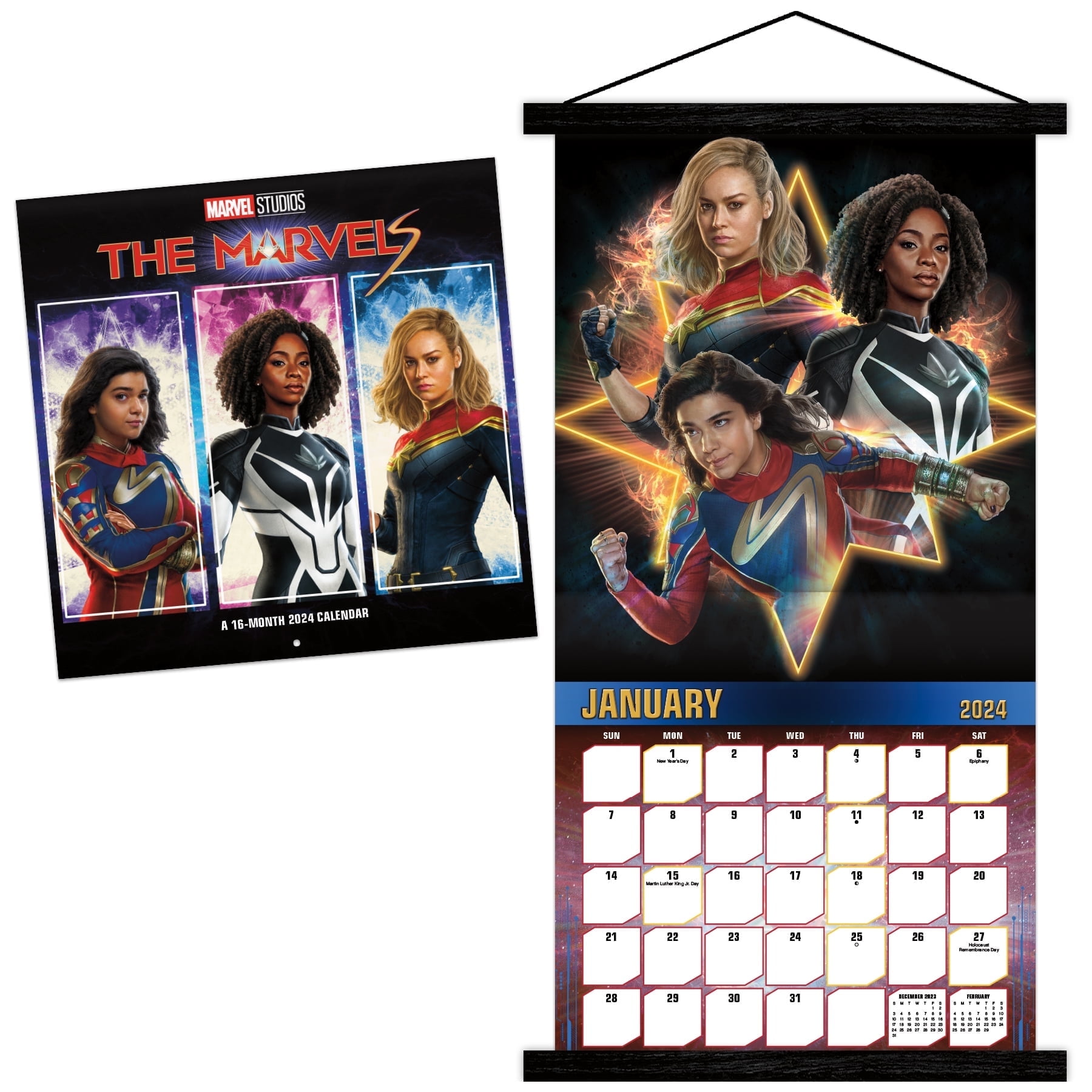 Trends International 2024 Marvel The Marvels Wall Calendar & Magnetic ...