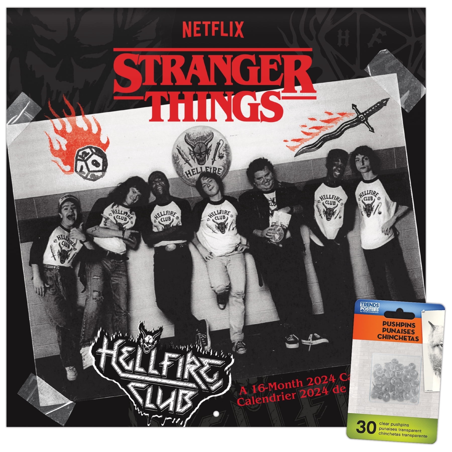 Trends International 2024 Netflix Stranger Things Wall Calendar & Push ...