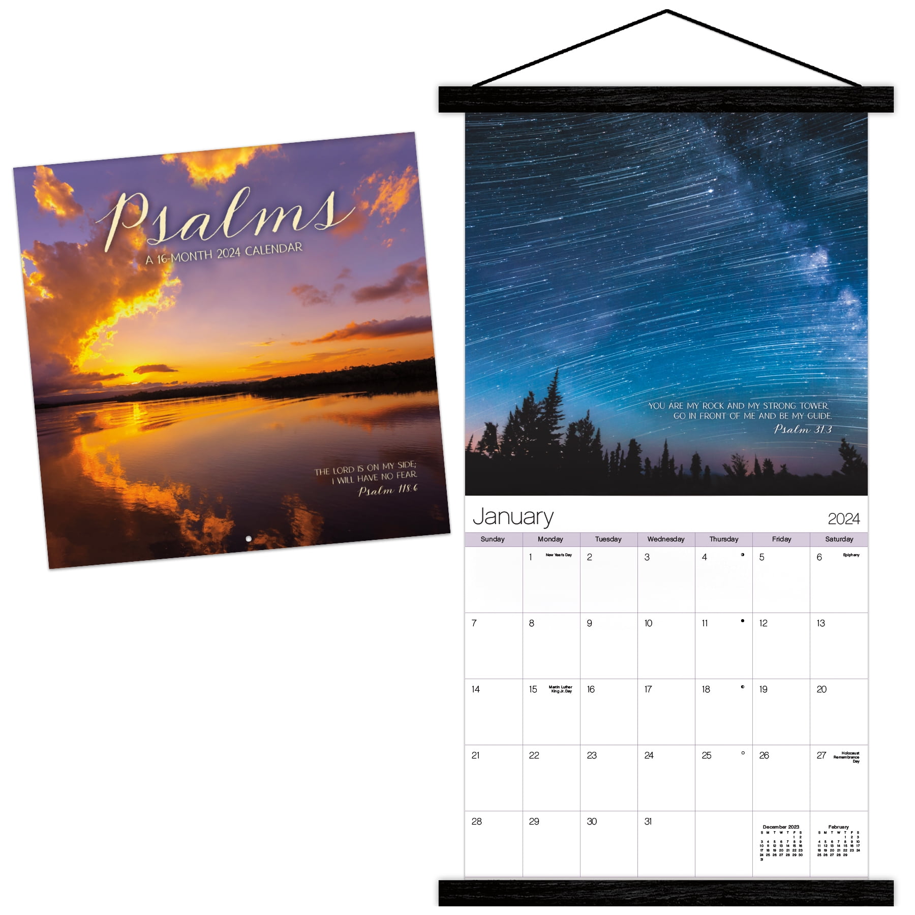 Trends International 2024 Psalms Wall Calendar & Magnetic Frame ...
