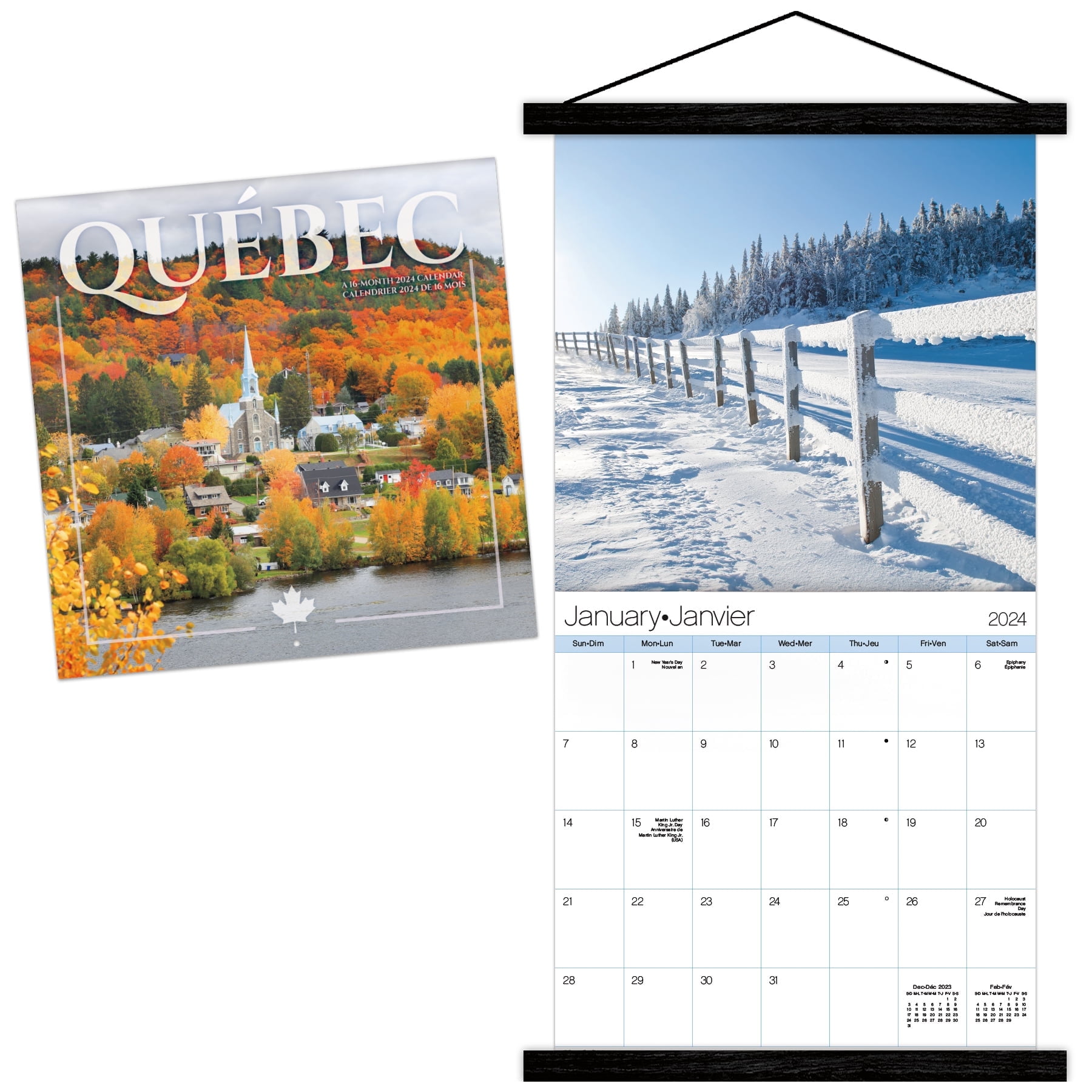 Trends International 2024 Quebec Wall Calendar & Magnetic Frame ...