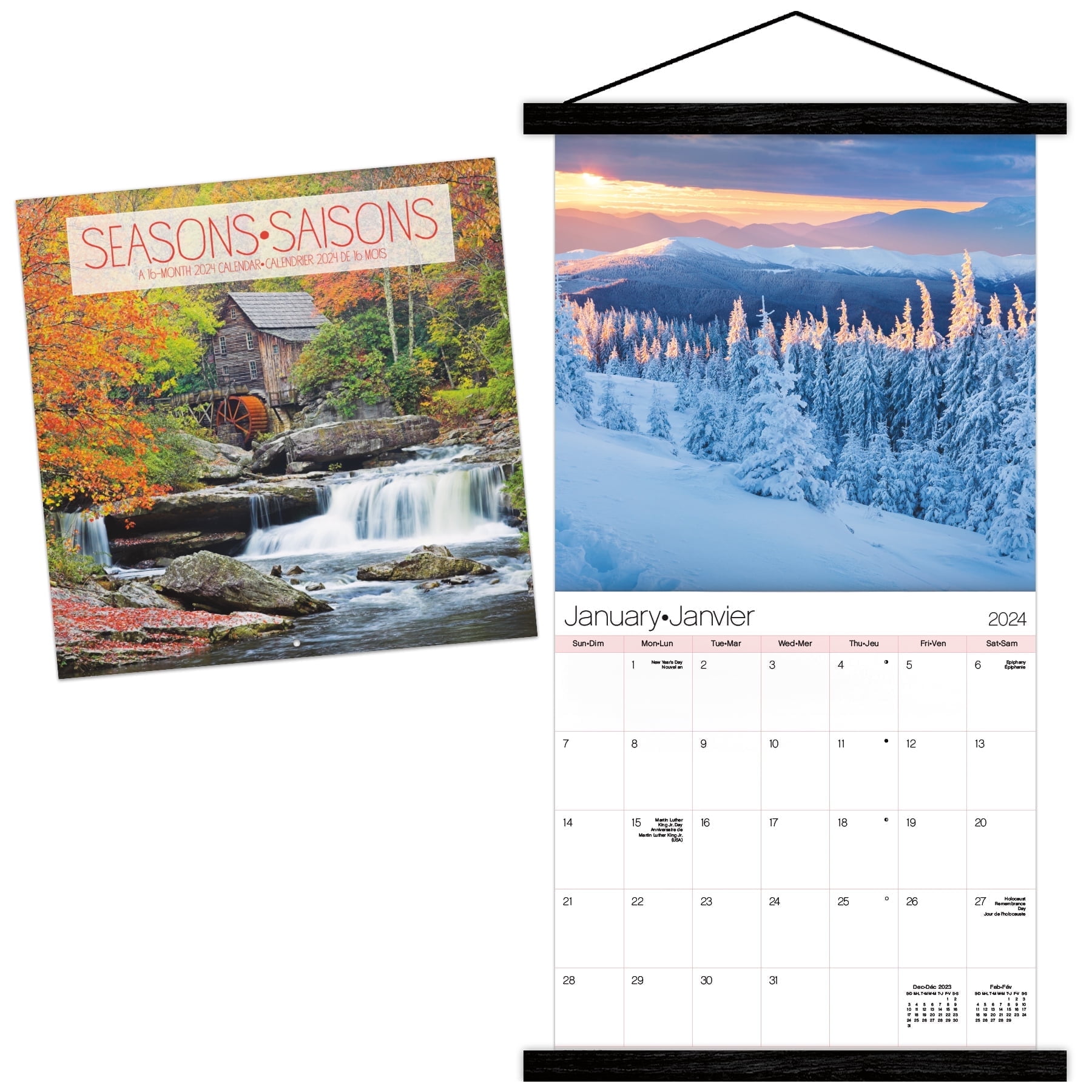 Trends International 2024 Seasons Wall Calendar & Magnetic Frame ...