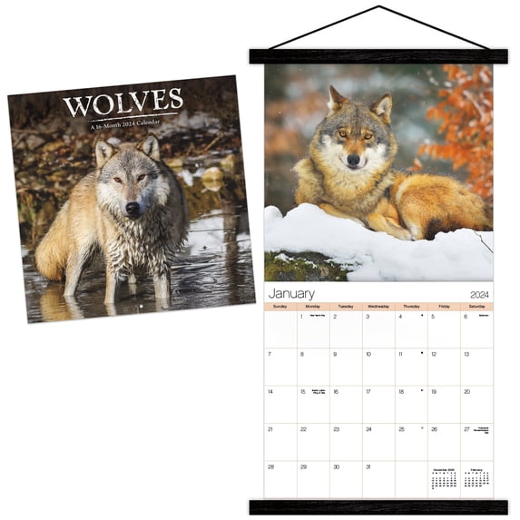Trends International 2024 Wolves Wall Calendar & Magnetic Frame ...