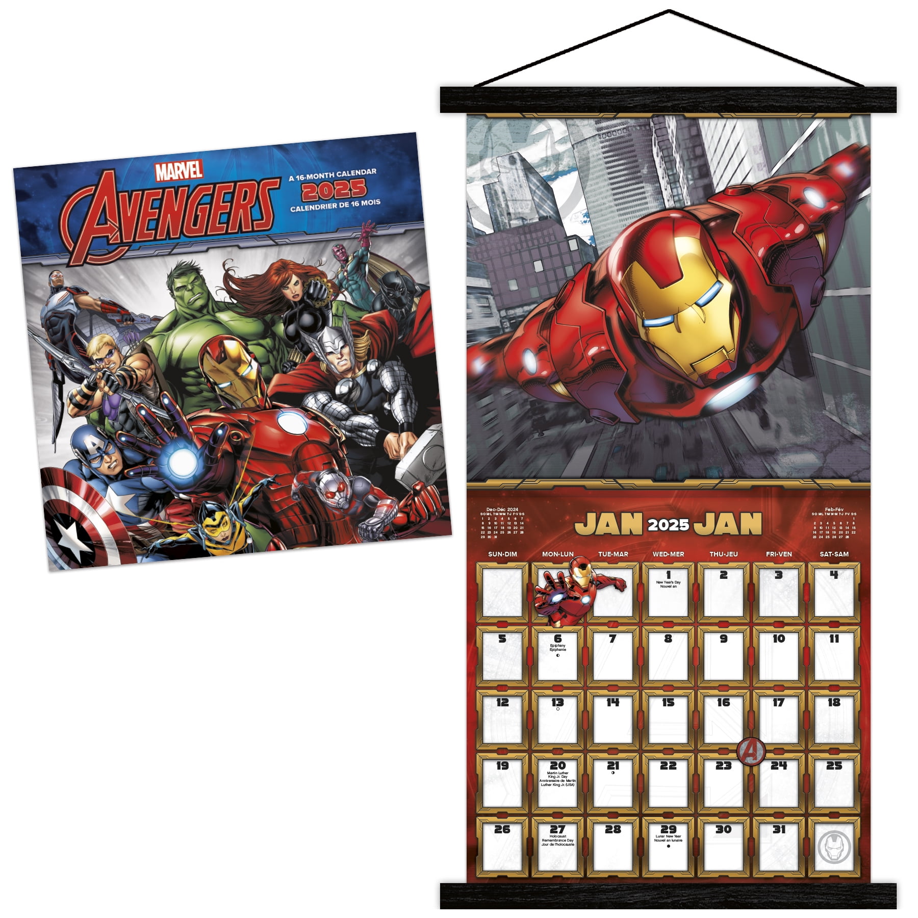 Trends International 2025 Avengers Wall Calendar & Magnetic Frame ...