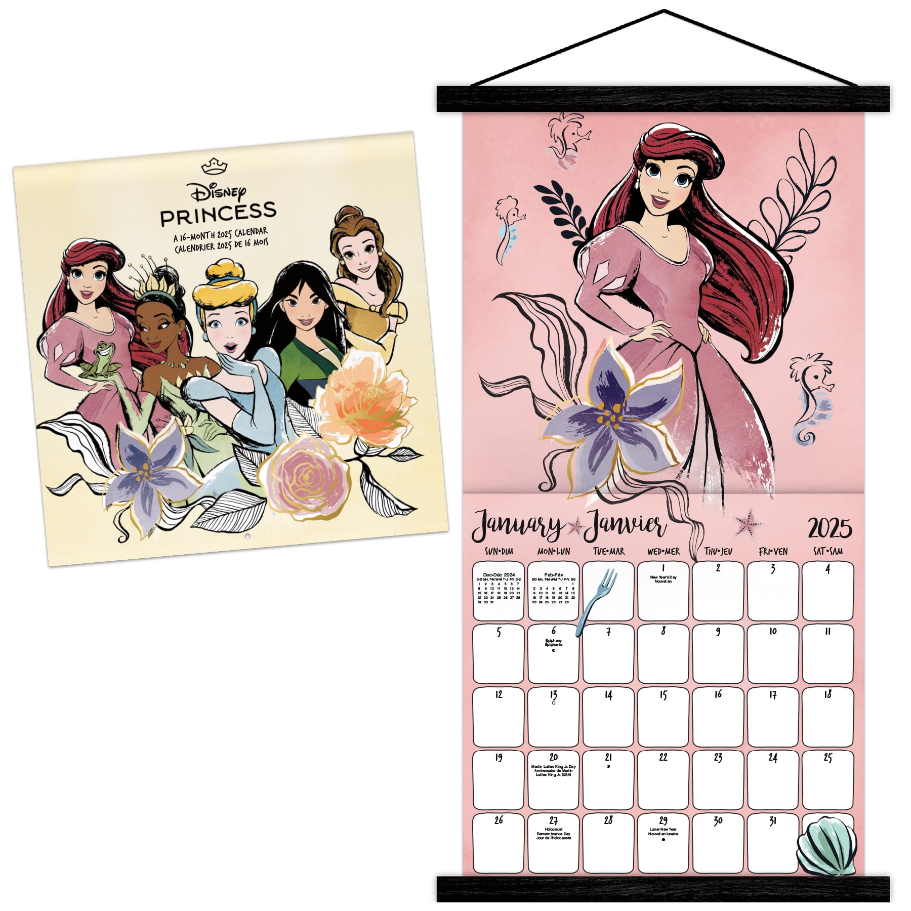 Trends International 2025 Disney Princess Wall Calendar & Magnetic ...