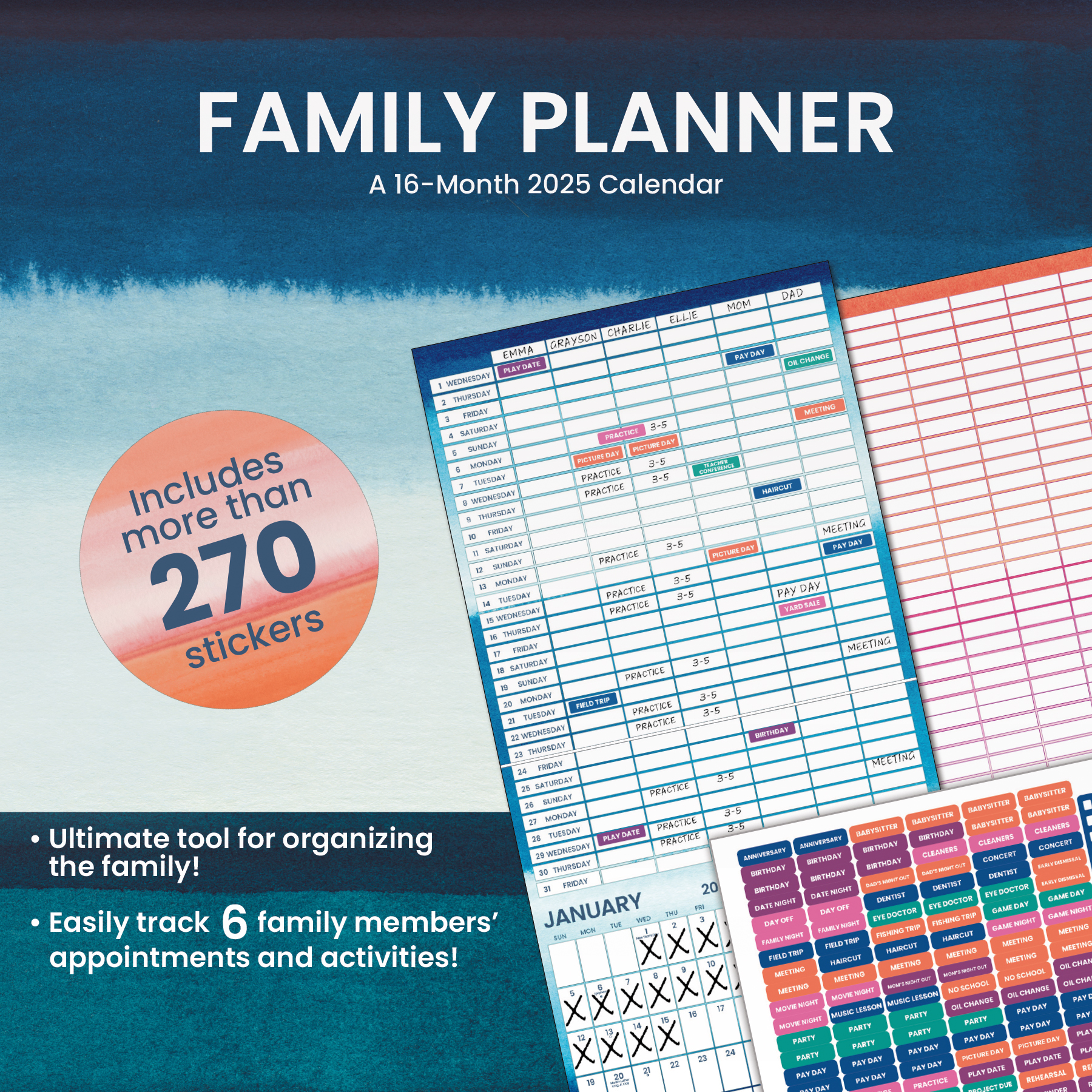 Trends International 2025 Family Planner Wall Calendar - Walmart.com