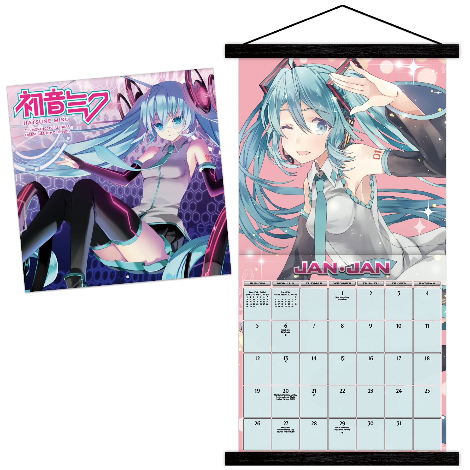 Trends International 2025 Hatsune Miku Wall Calendar & Magnetic Frame ...