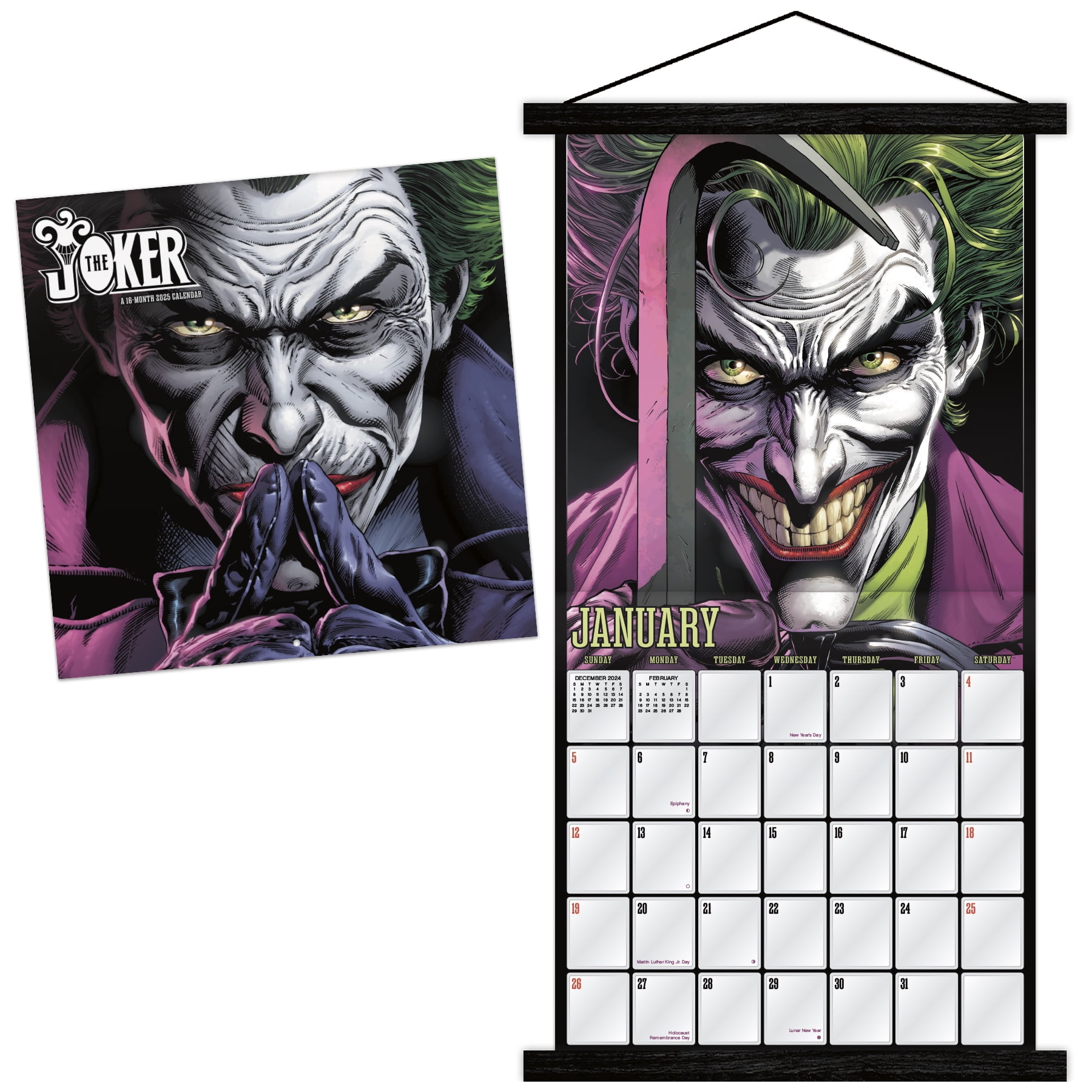 Trends International 2025 Joker Wall Calendar & Magnetic Frame ...
