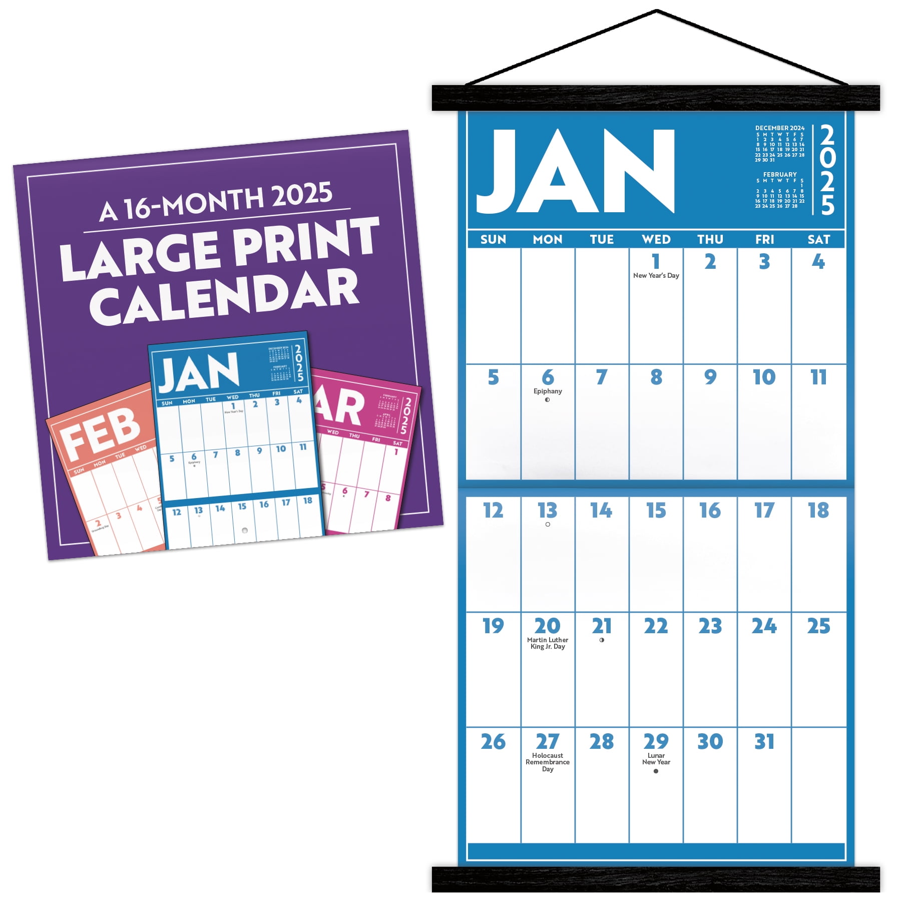 Trends International 2025 Large Print Wall Calendar & Magnetic Frame ...