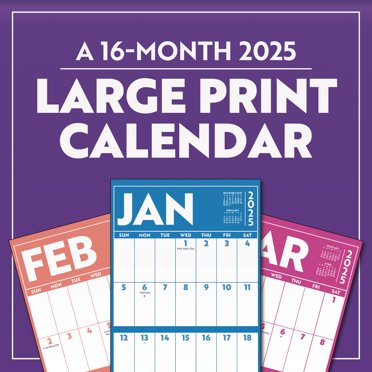 Low Vision Print Calendar- 2025 - Walmart.com