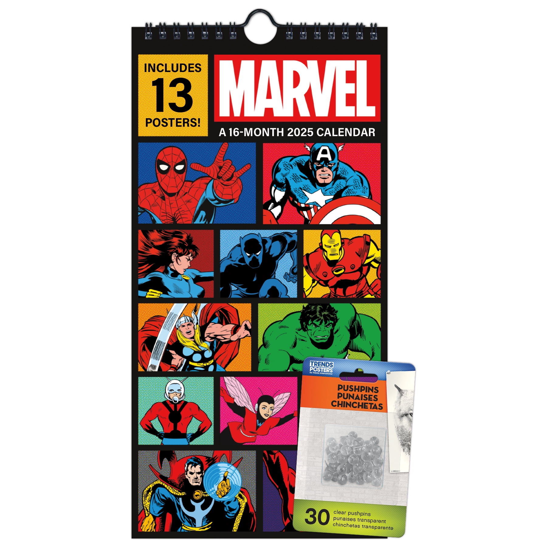Trends International 2025 Marvel Comics Mini Poster Calendar & Push ...