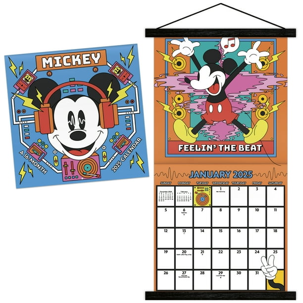 Trends International 2025 Mickey Mouse Wall Calendar & Magnetic Frame ...